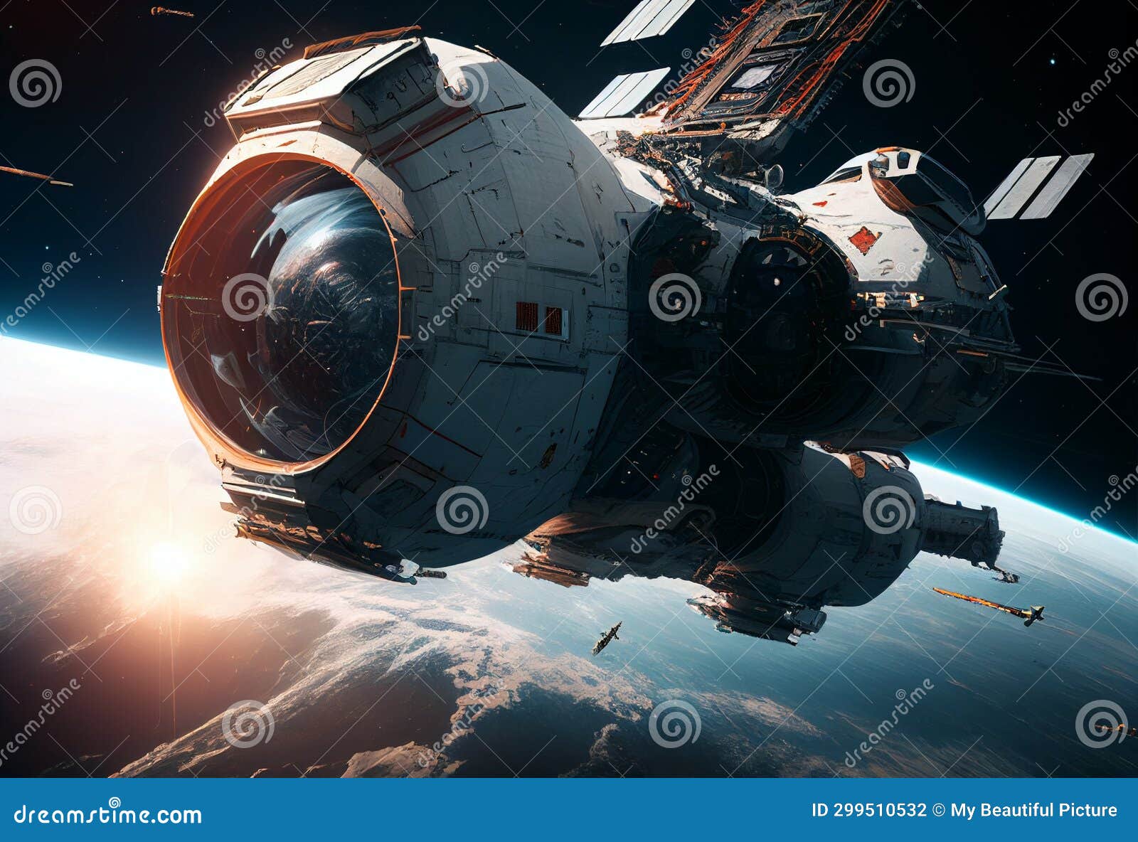Spaceship in Escape. Space Travel Stock Photo - Image of transportation ...