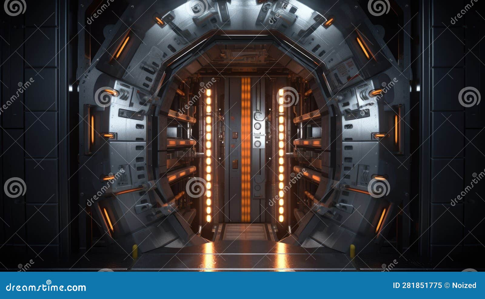 Spaceship Exit Door. Science Fiction Door. Stock Illustration ...