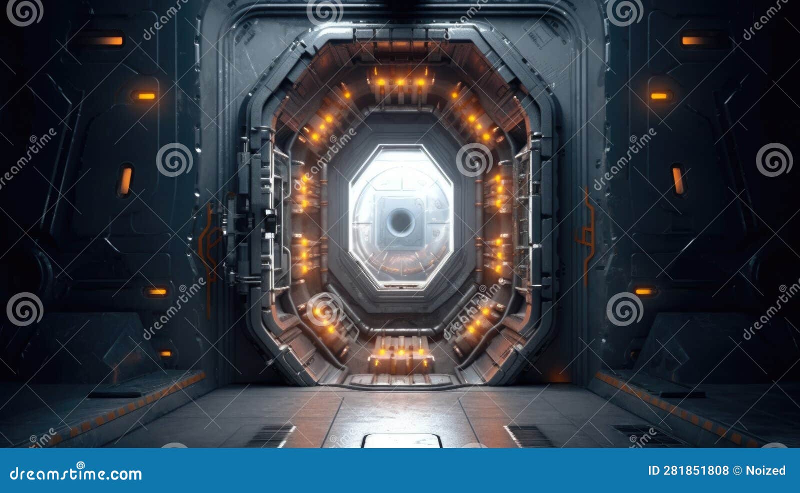 Spaceship Exit Door. Science Fiction Door. Stock Illustration ...