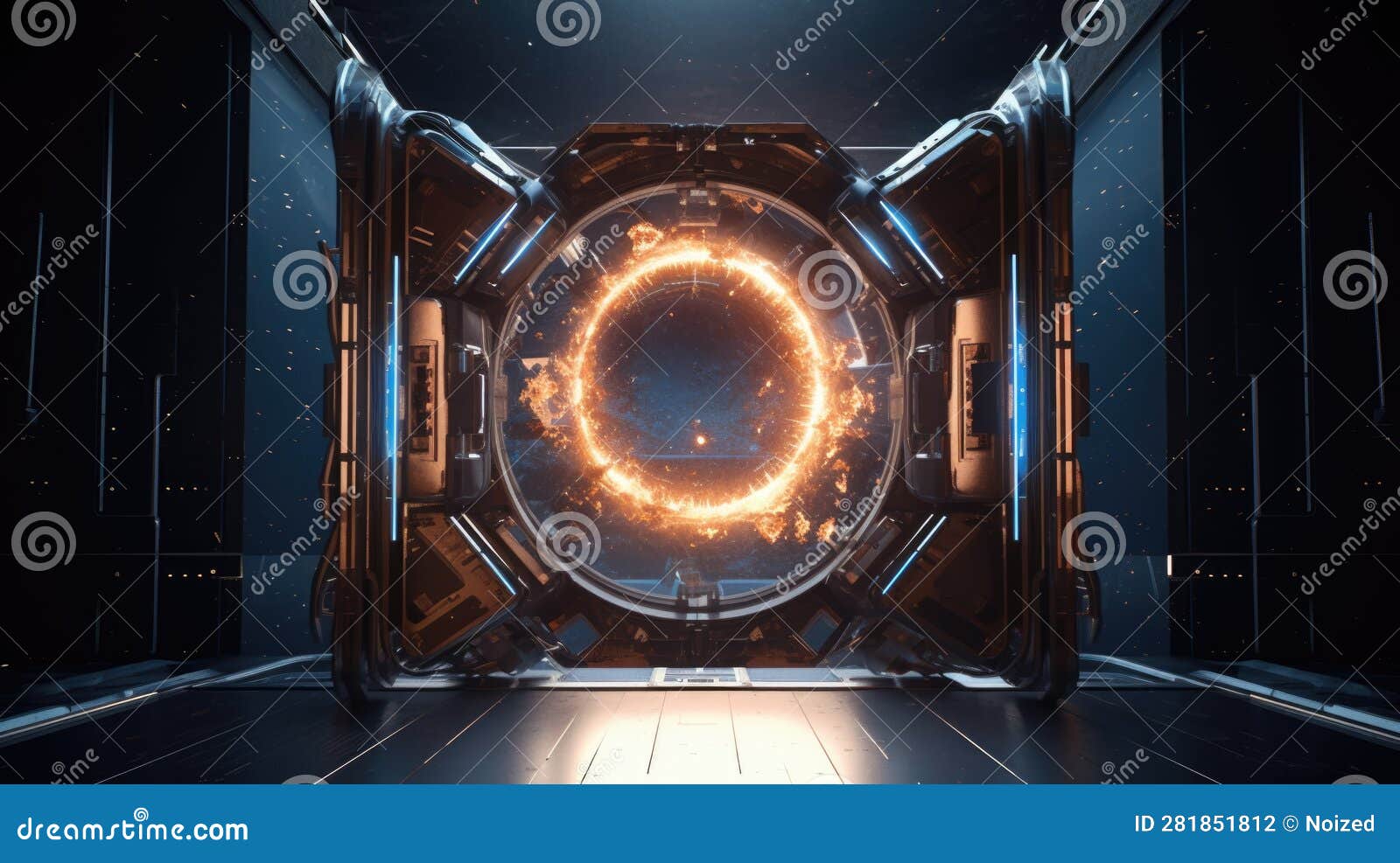 Spaceship Exit Door. Science Fiction Door. Stock Illustration ...