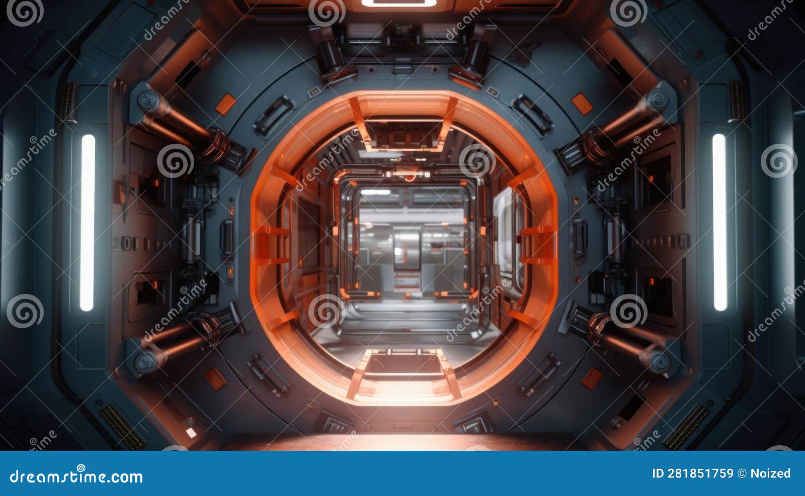 Spaceship Exit Door. Science Fiction Door. Stock Illustration ...