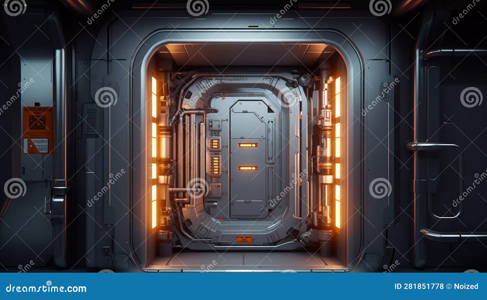 Spaceship Exit Door. Science Fiction Door. Stock Illustration ...