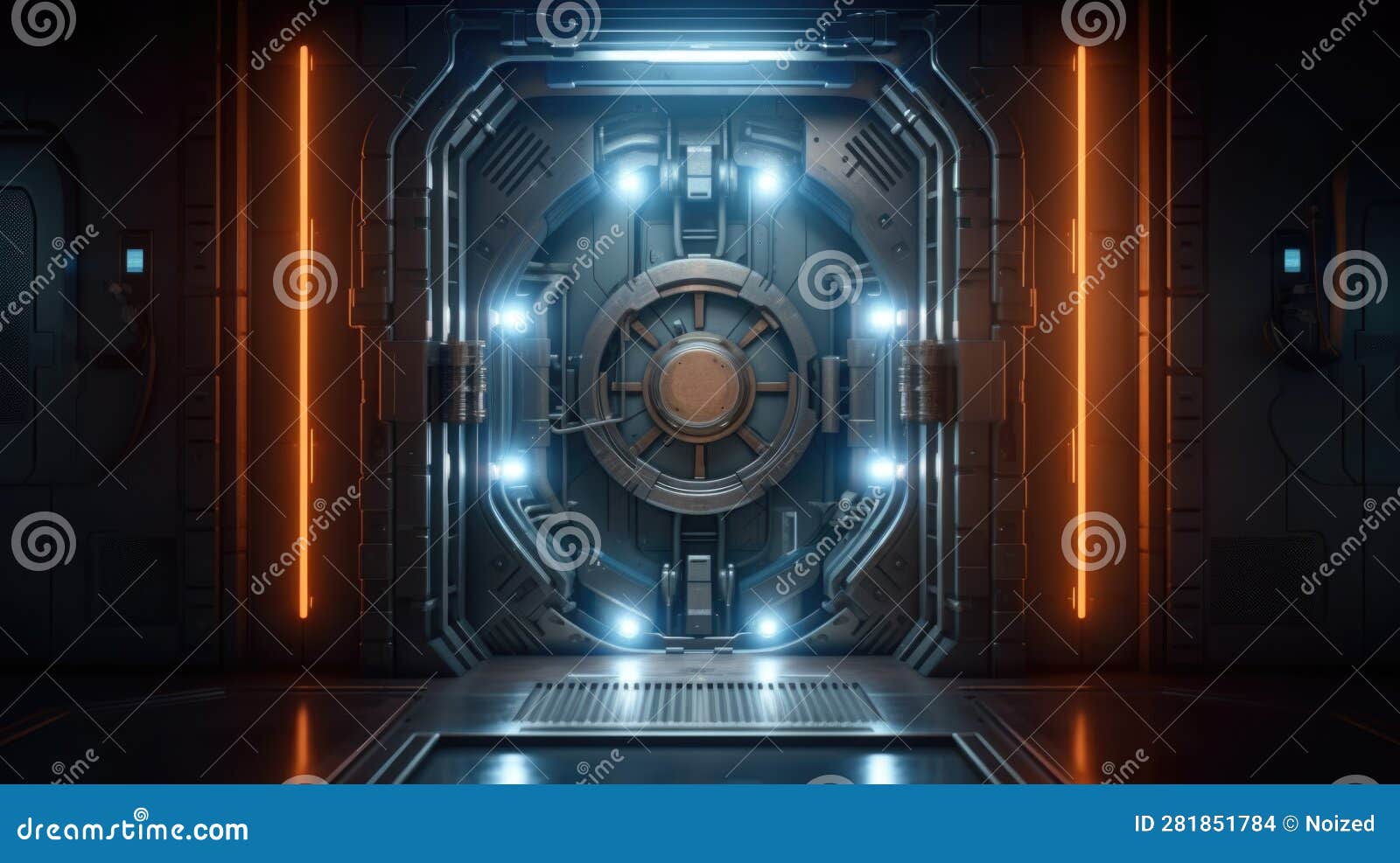 Spaceship Exit Door. Science Fiction Door. Stock Illustration ...