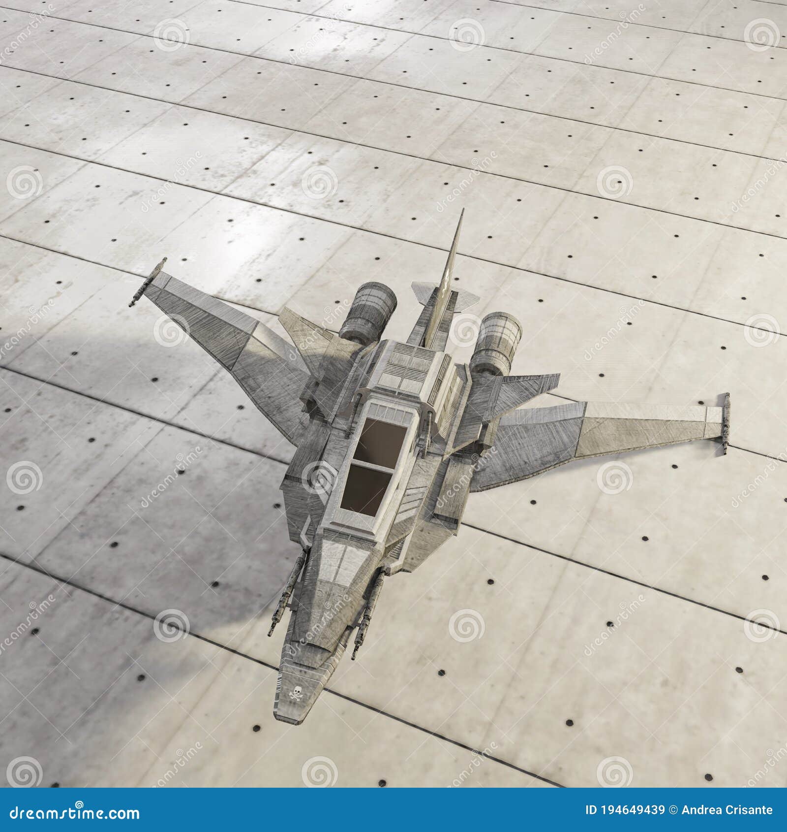 Spaceship Fighter Isolated On White Royalty-Free Cartoon ...