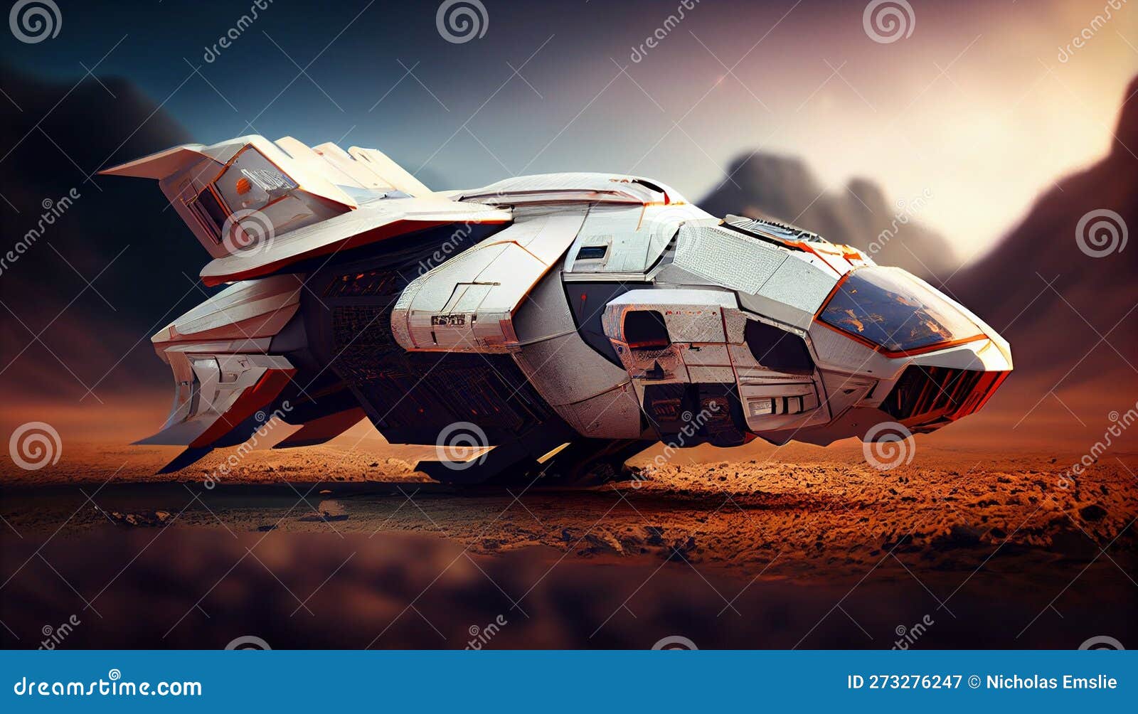 Spaceship ai generated stock illustration. Illustration of metal ...