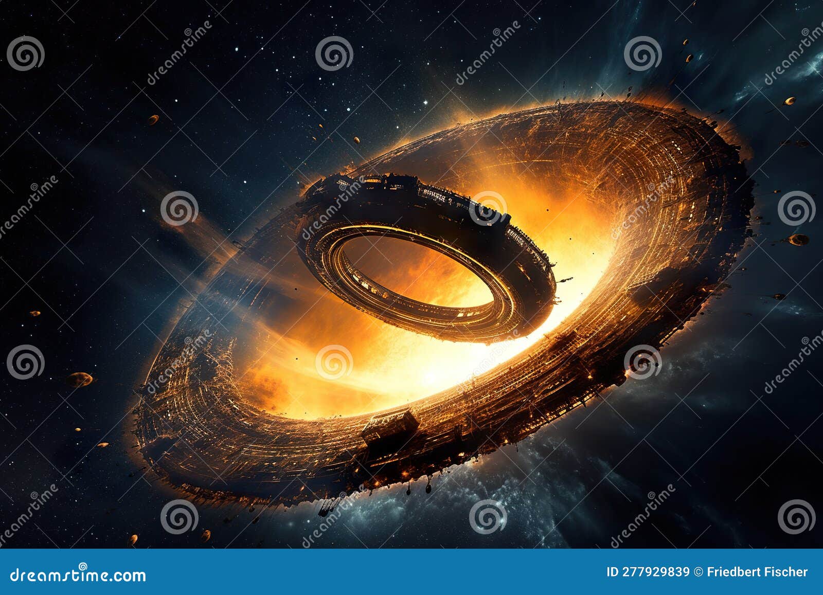 A Spaceship Flying through a Space Filled with Stars. Generative AI ...