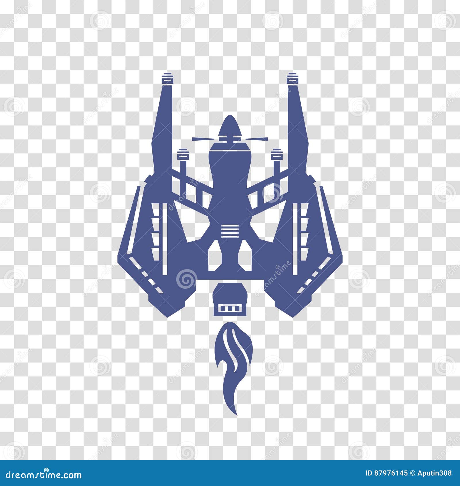 Spaceship Flying Vector Icon Stock Vector - Illustration of white ...