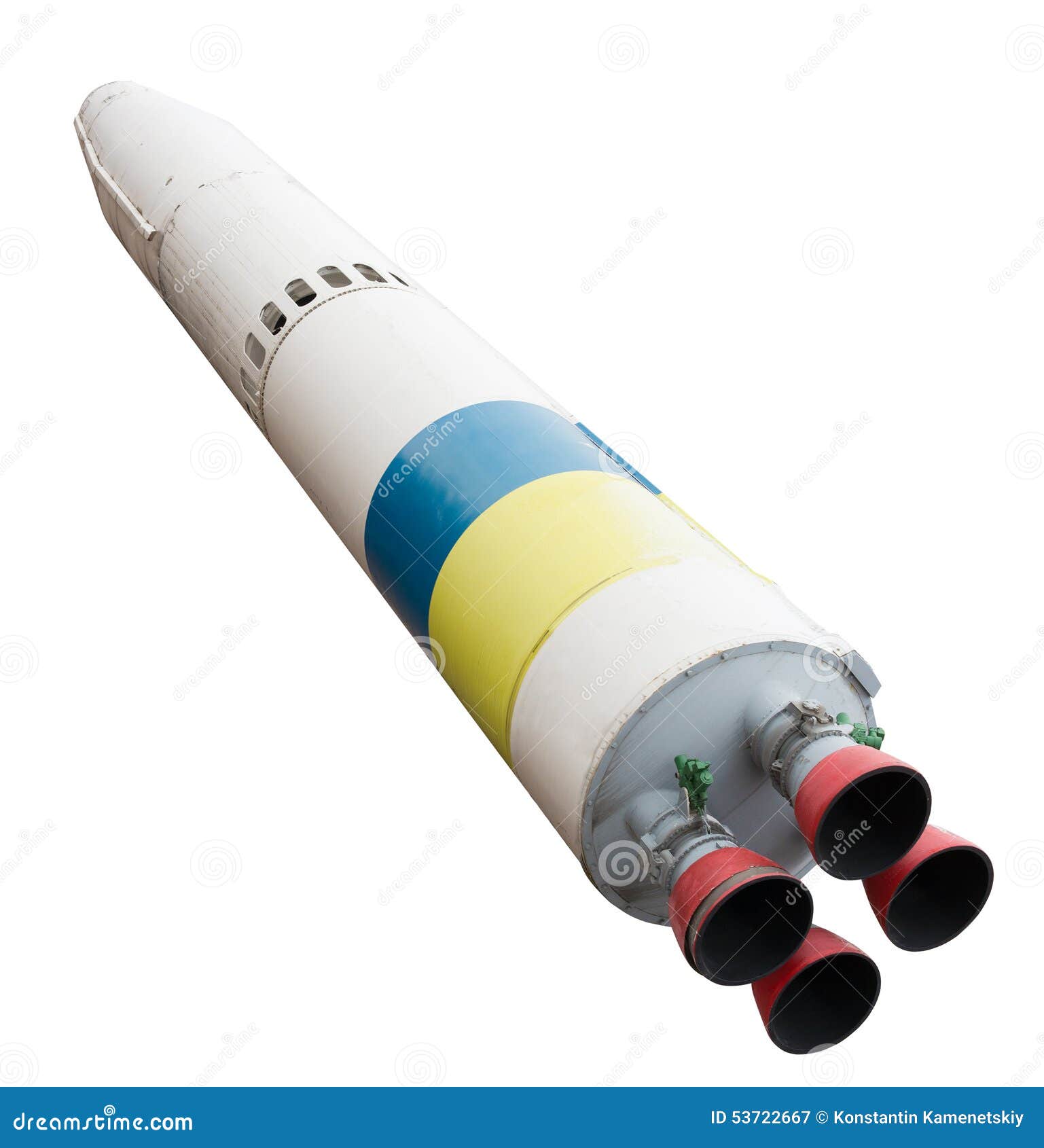 Spaceship with Four Nozzles Isolated on a White Background. Stock Image ...