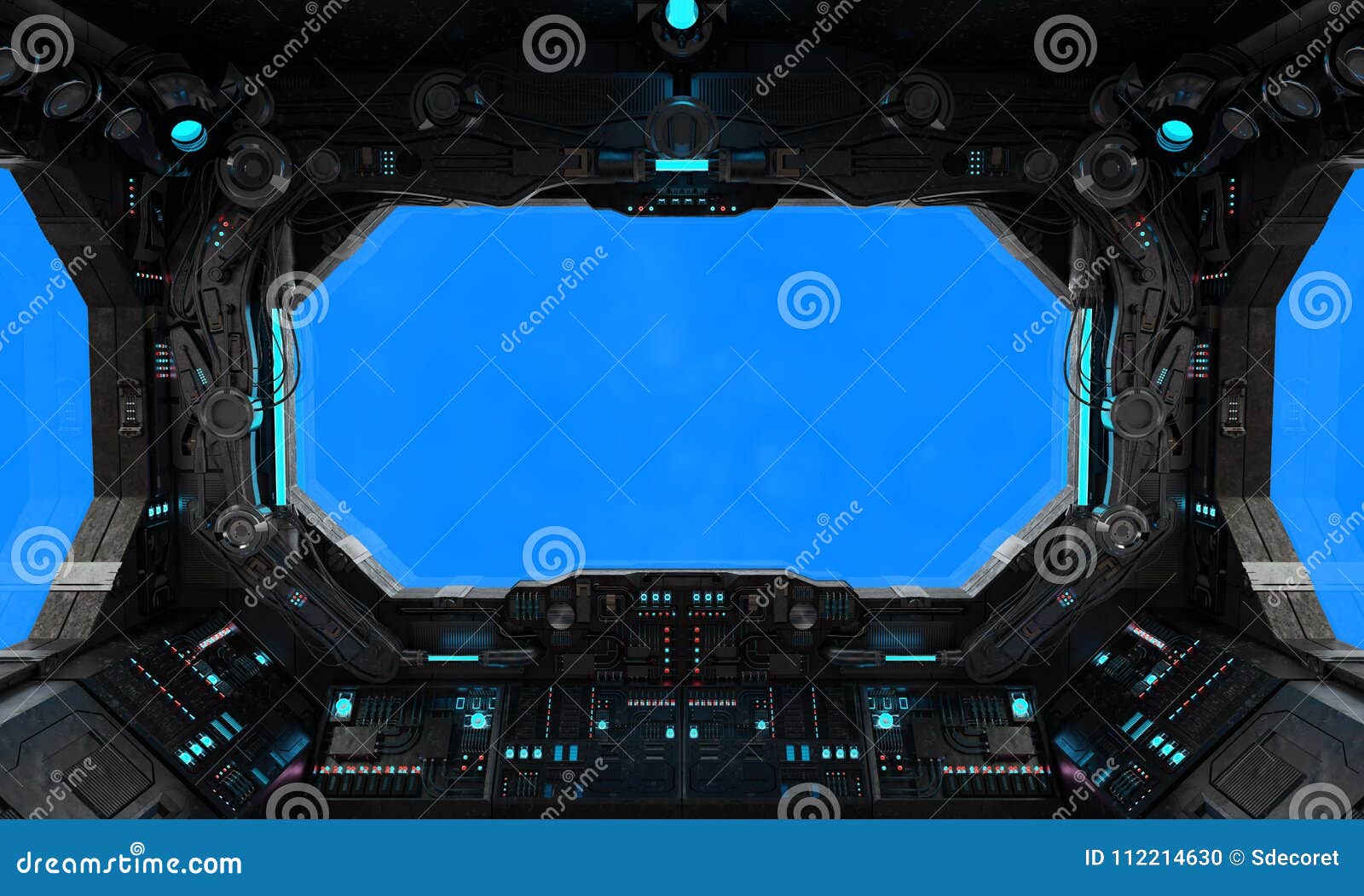 Spaceship Grunge Interior Window Isolated Stock Illustration ...