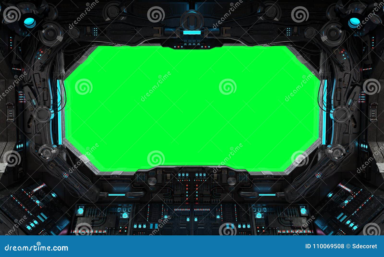 Spaceship Grunge Interior Window Isolated Stock Illustration ...