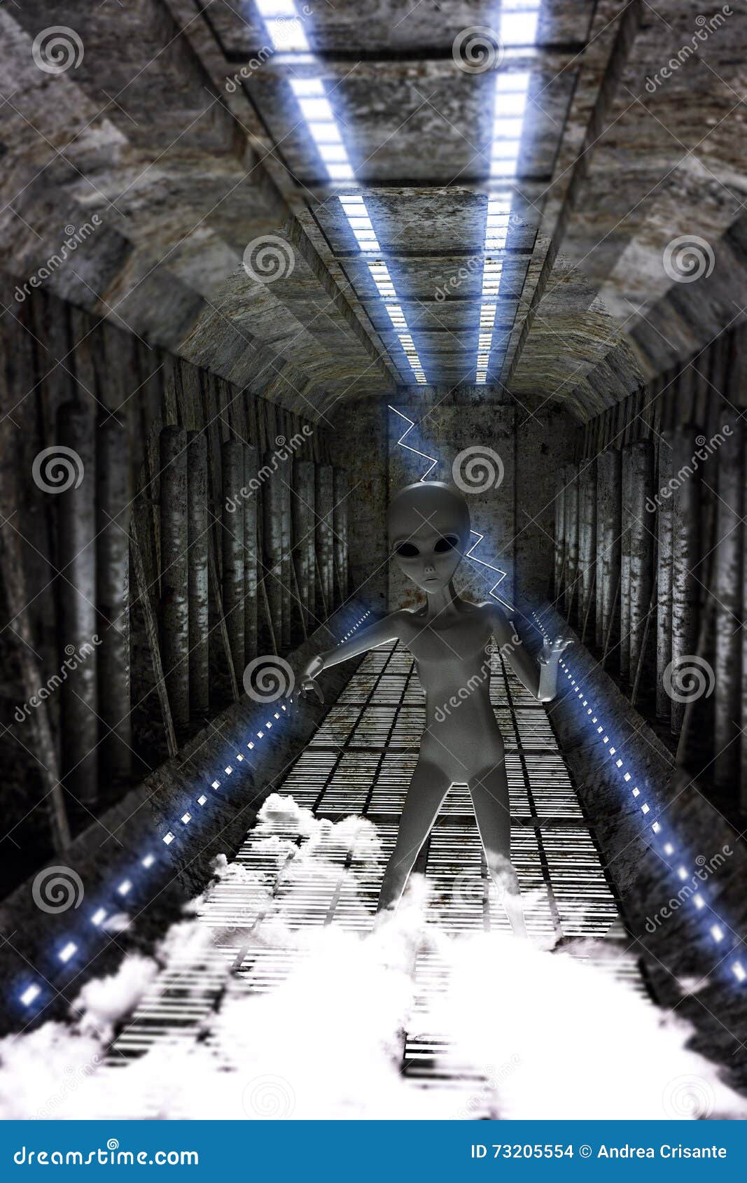 Spaceship hallway stock illustration. Illustration of universe - 73205554
