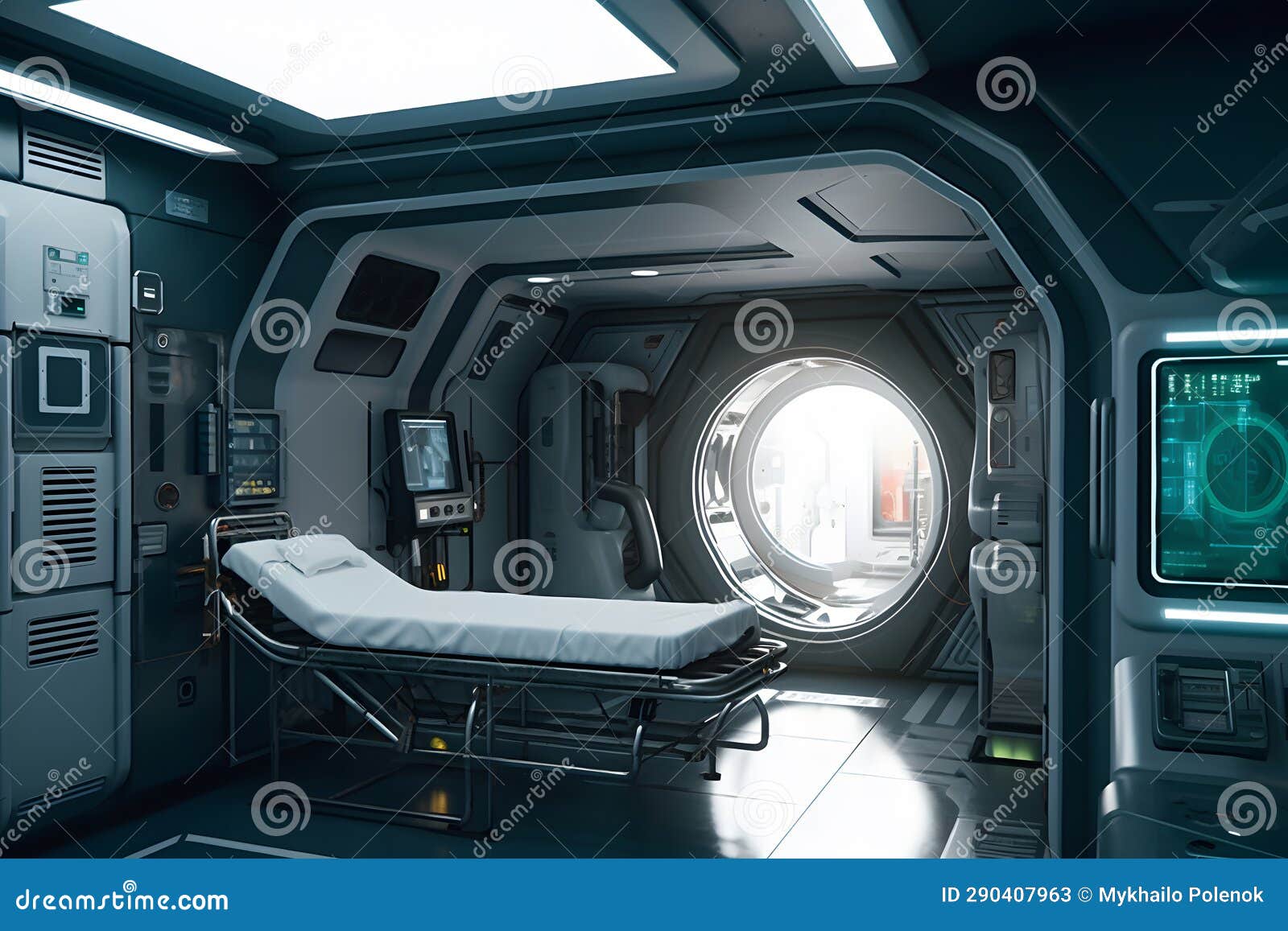 Spaceship Hospital Ward of the Future. Neural Network AI Generated ...