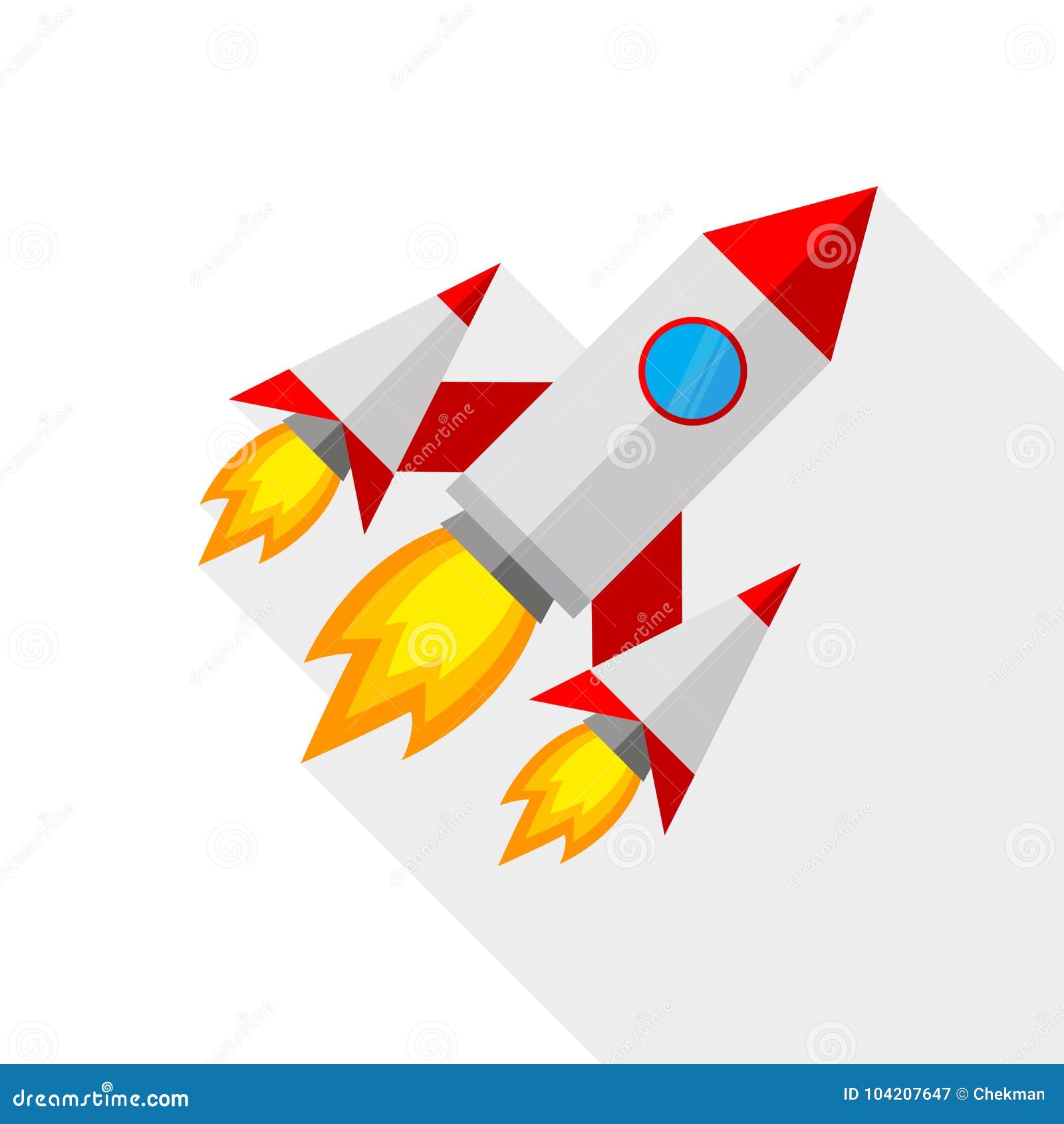 Spaceship Icon in Flat Design. Vector Illustration. Stock Illustration ...