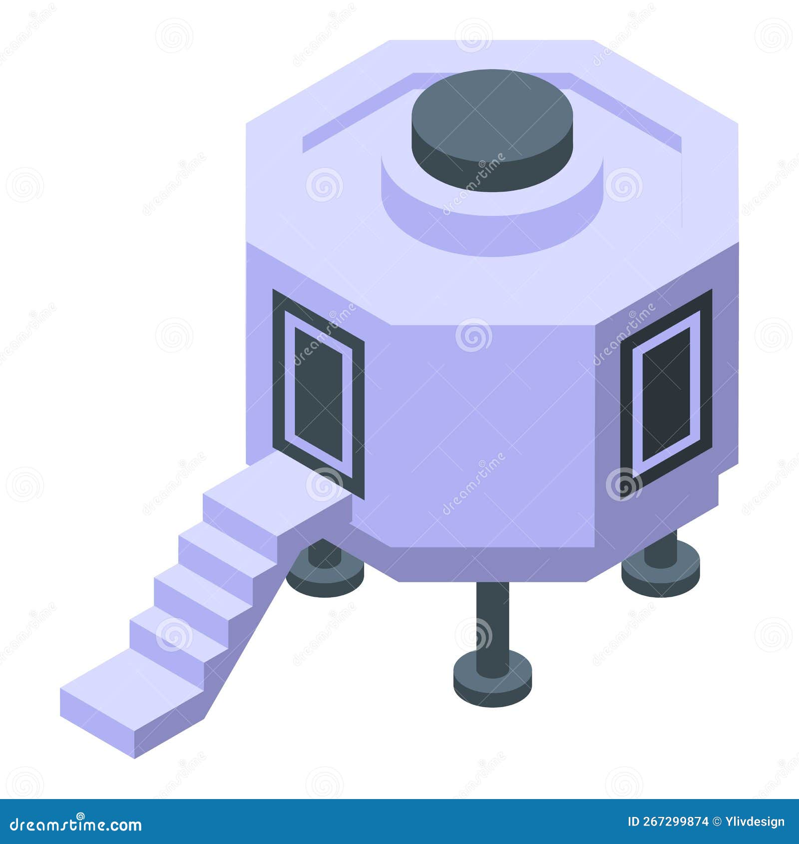 Spaceship Icon Isometric Vector. Space Base Stock Illustration ...