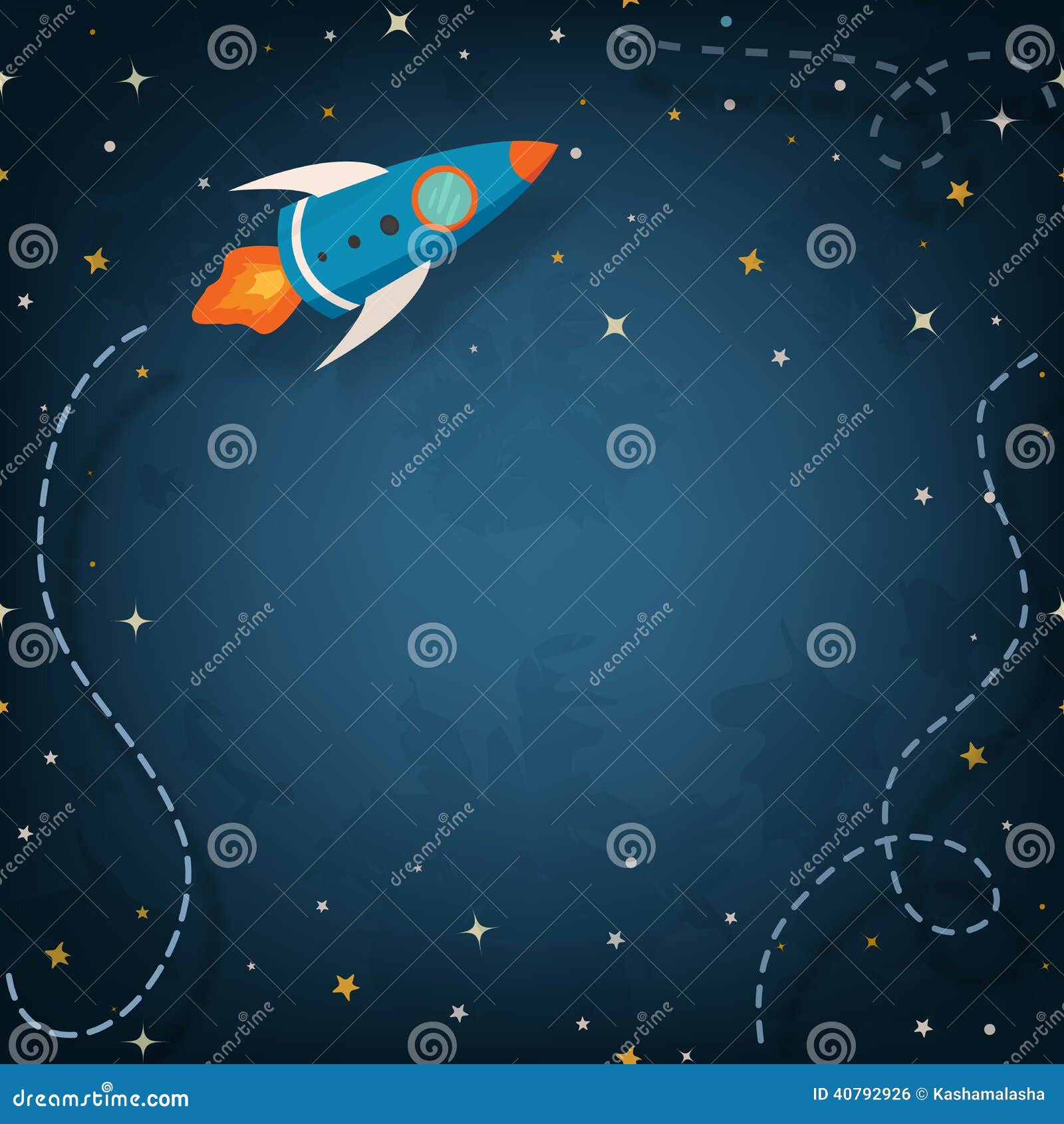 Spaceship Illustration with Space for Your Text Stock Illustration ...
