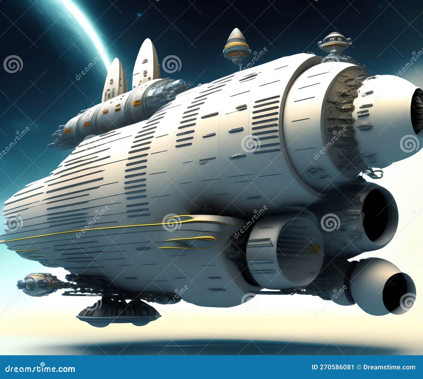 Spaceship On Infinite Improbability Drive, Generative AI Illustration ...