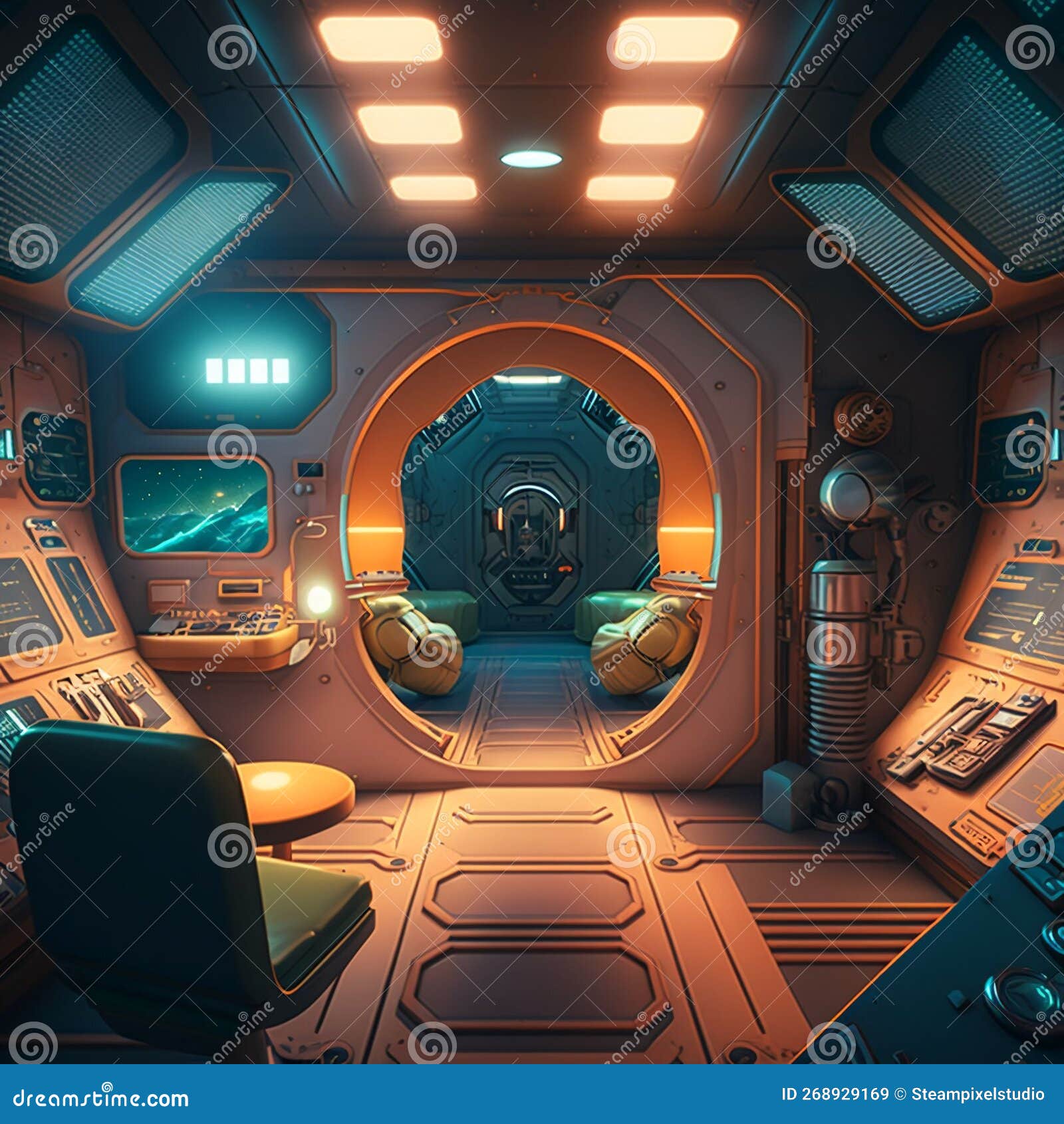 Spaceship Interior Artwork Stock Image | CartoonDealer.com #268929169