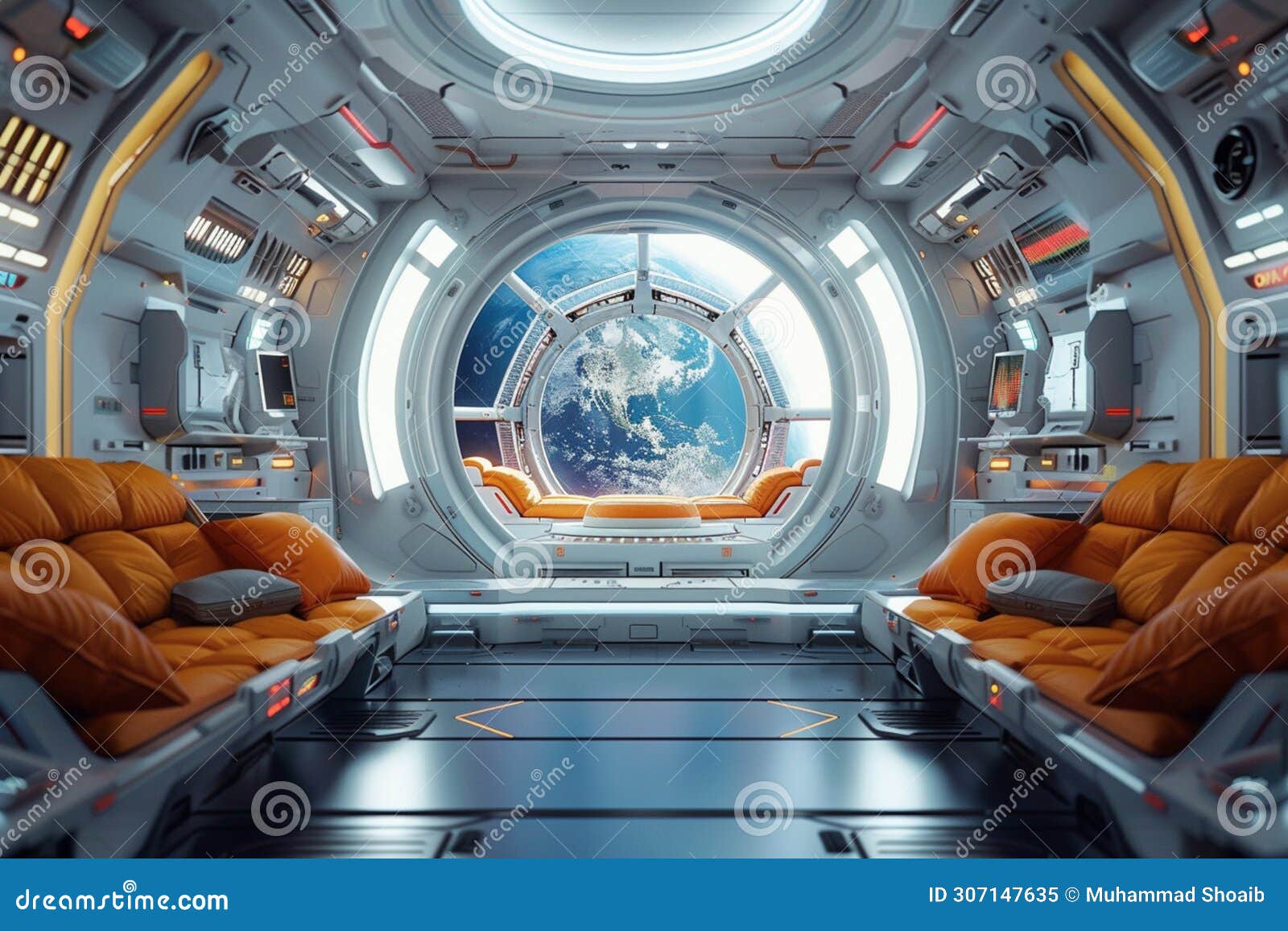 Spaceship Interior with Immersive Window View, Rendered in Stunning 3D ...