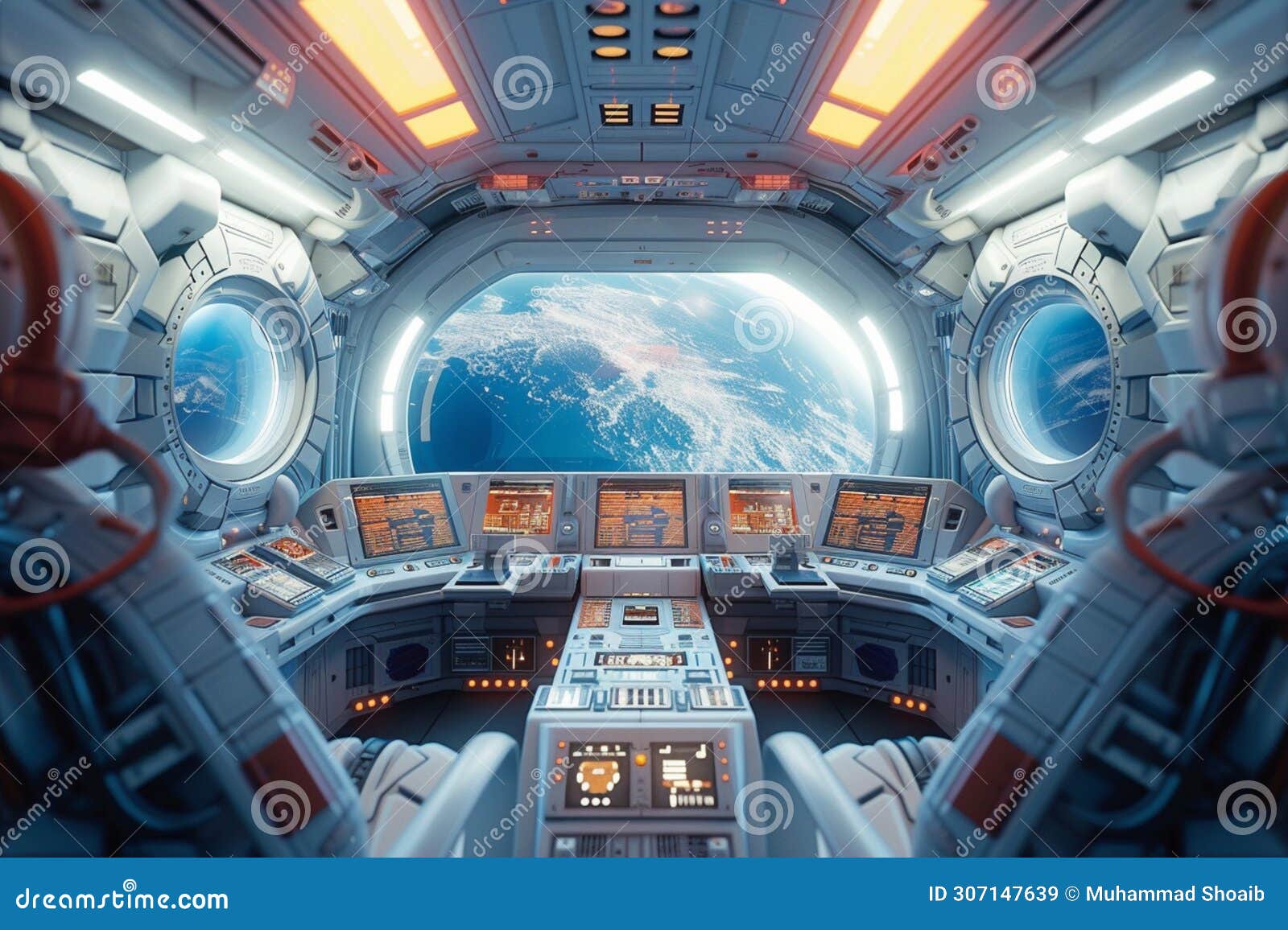 Spaceship Interior With Immersive Window View, Rendered In Stunning 3D ...
