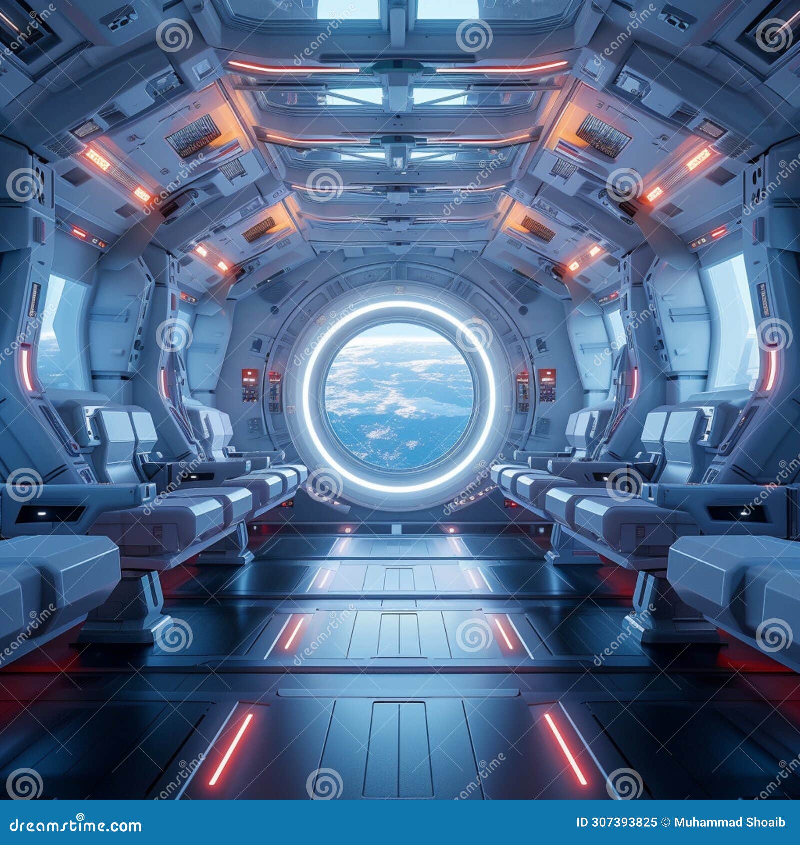 Spaceship Interior with Immersive Window View, Rendered in Stunning 3D ...
