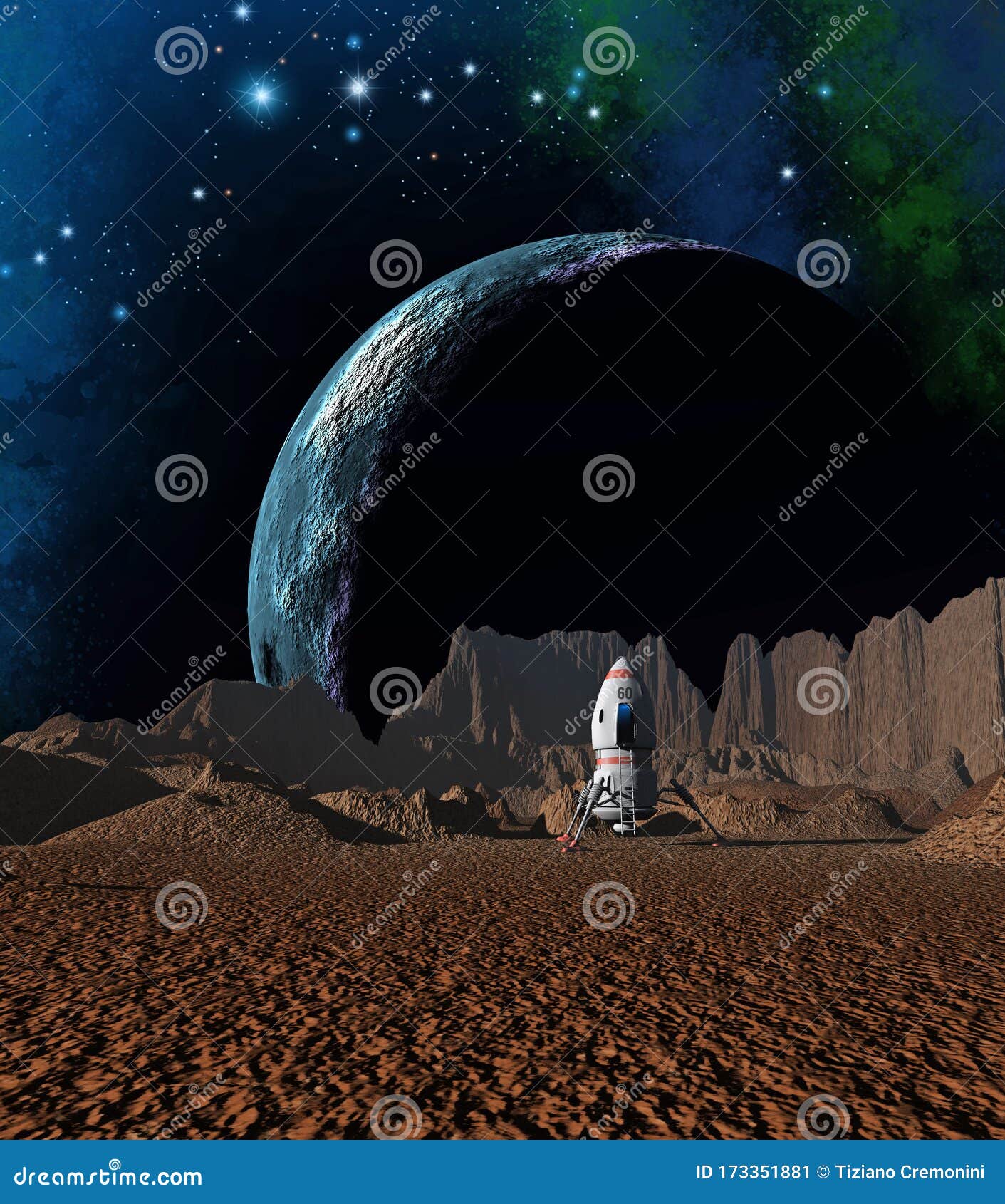 Alien Planetary System, Bakground With Stars And Nebula, Atmosphere ...