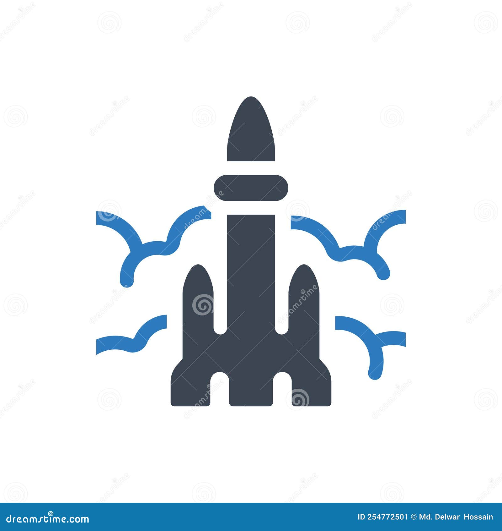 Spaceship launch icon stock vector. Illustration of illustrations ...