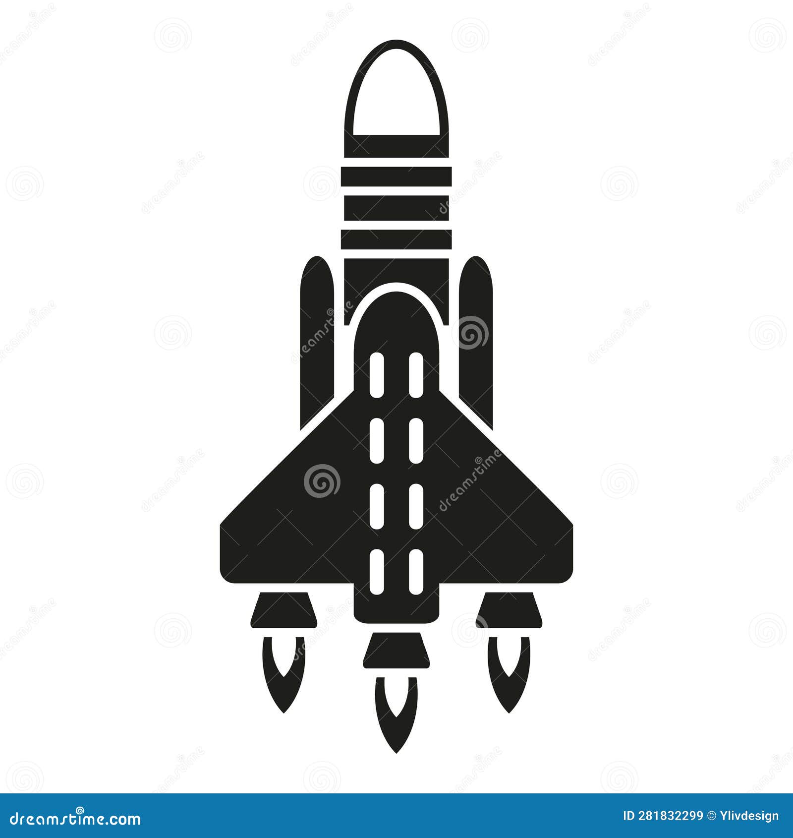 Spaceship Launch Icon Simple Vector. Space Fire Stock Vector ...