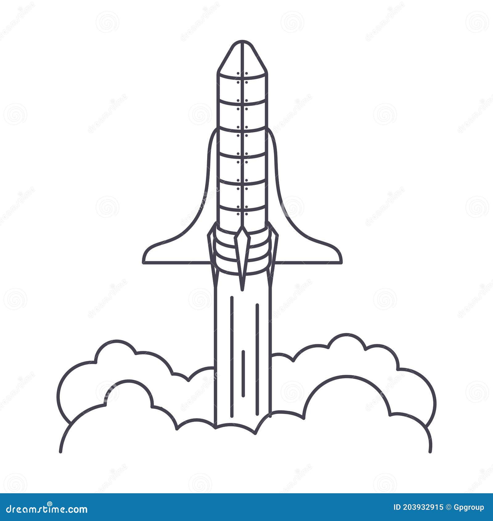 Spaceship Launch Icon with a White Background Stock Vector ...