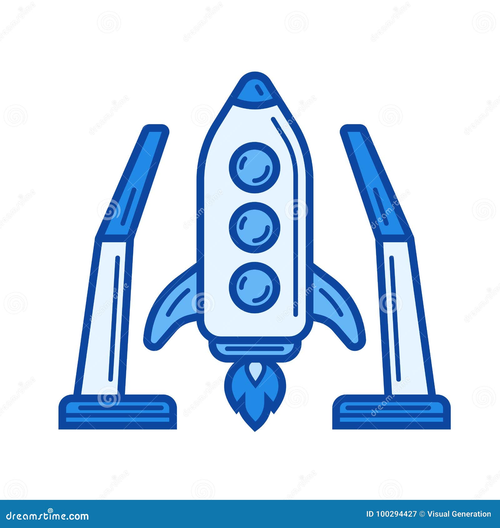 Spaceship Launch Line Icon. Stock Vector - Illustration of concept ...