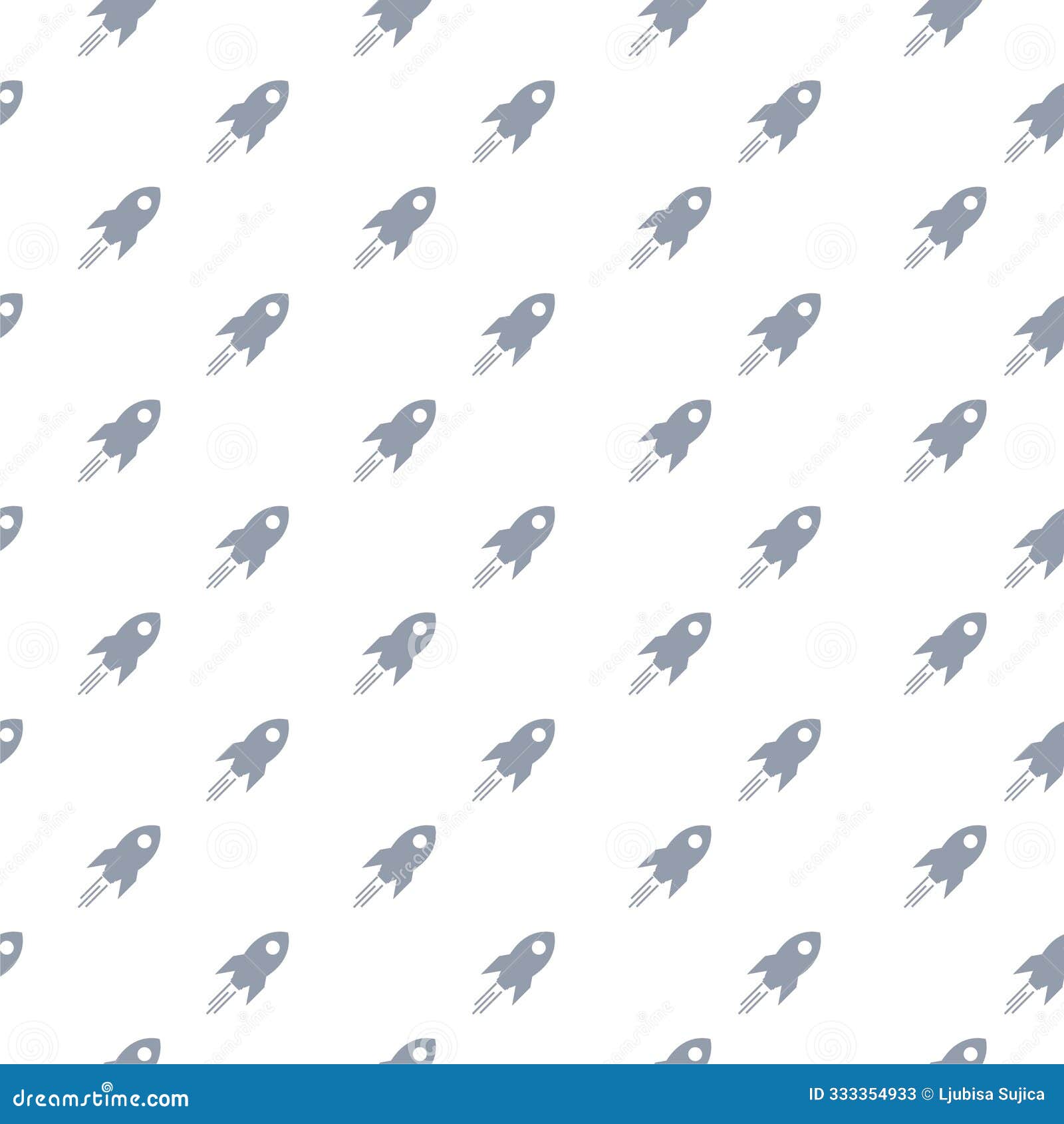 Spaceship Launch Seamless Pattern Icon on White Isolated Background ...