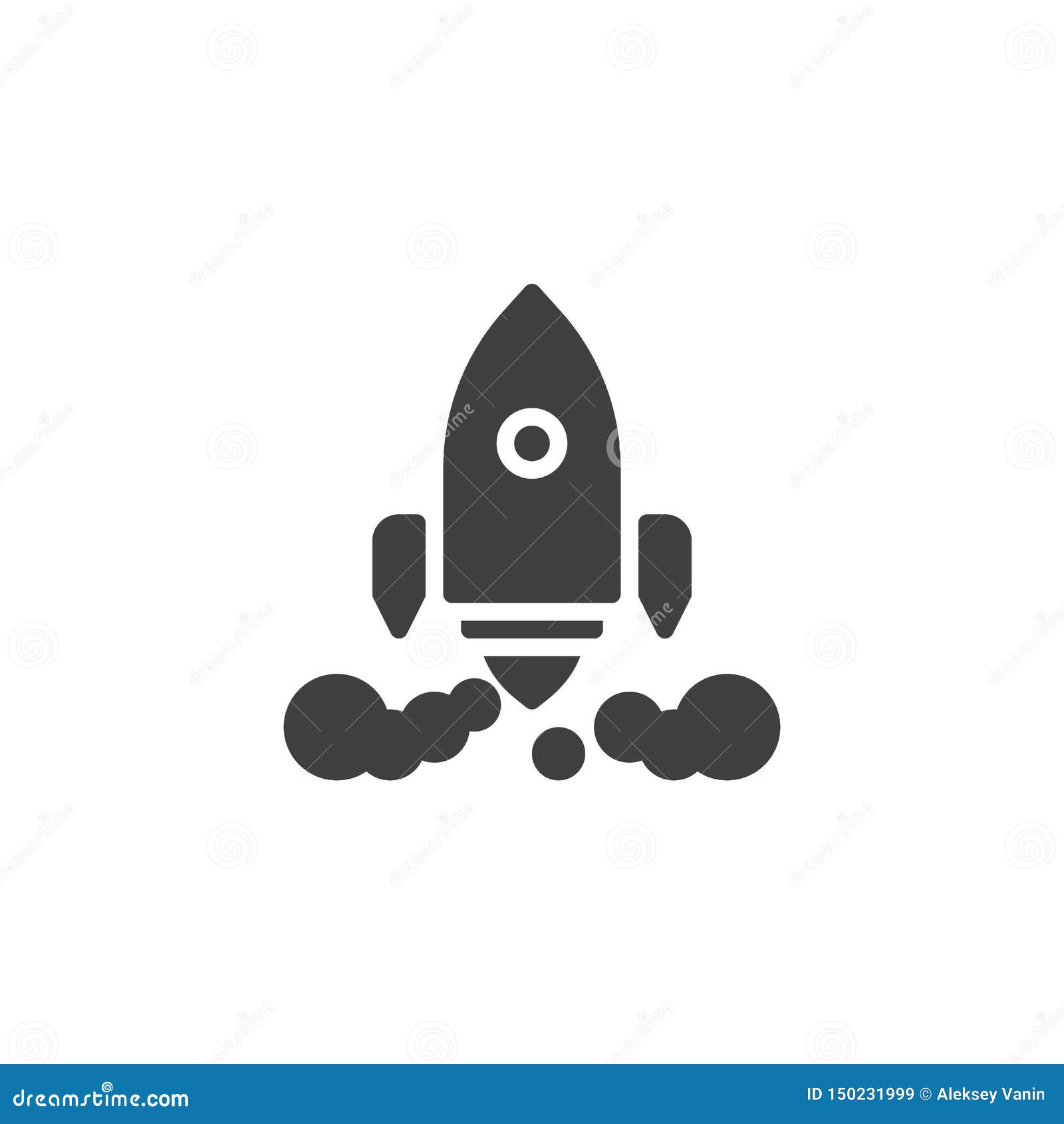 Spaceship Launch Vector Icon Stock Vector - Illustration of startup ...