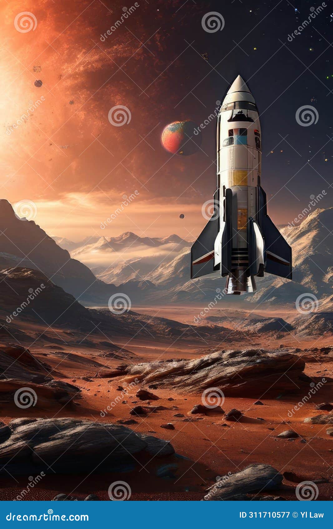 Spaceship with Modern Technology, Technology Space and Binary Data ...