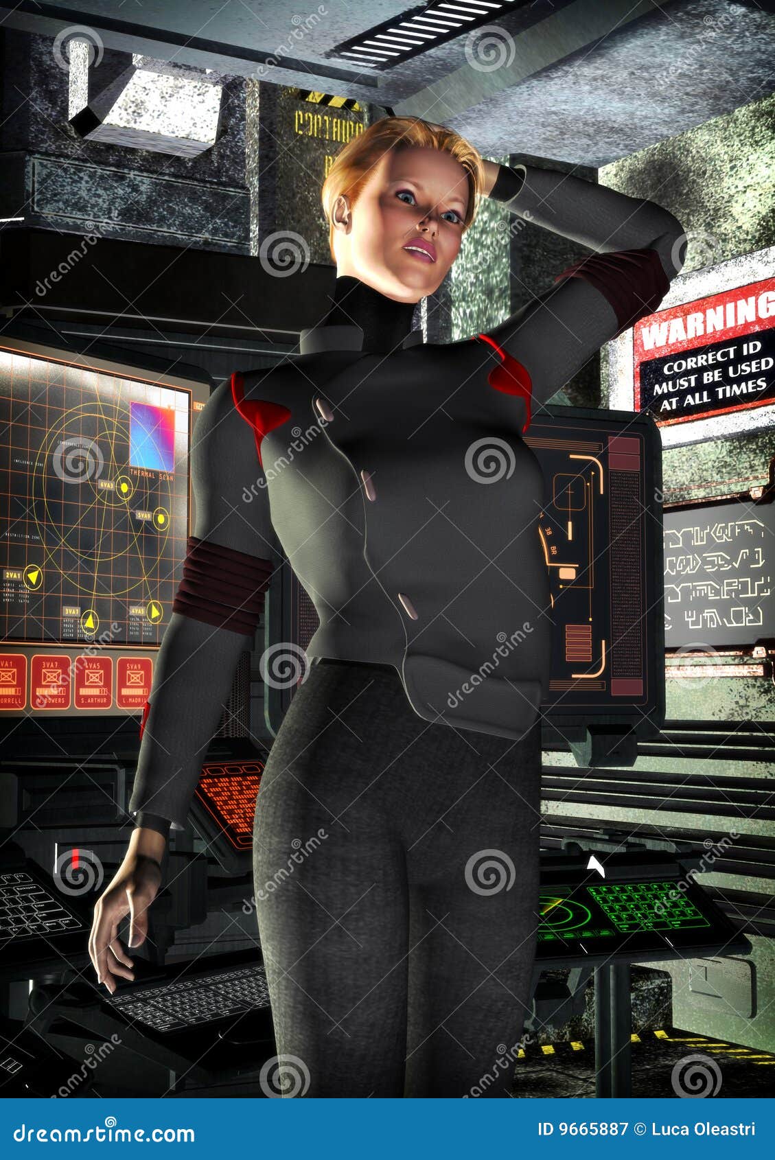 Spaceship Officer Girl Stock Illustration Illustration Of Artwrok 9665887