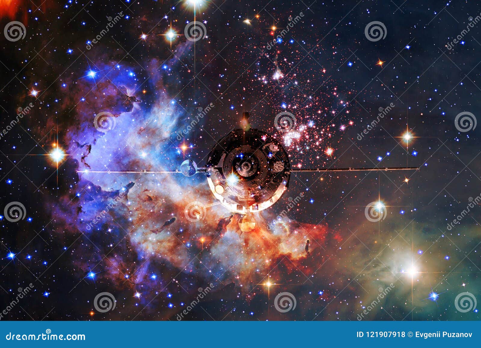 Spaceship in Outer Space. Elements of this Image Furnished by NASA ...