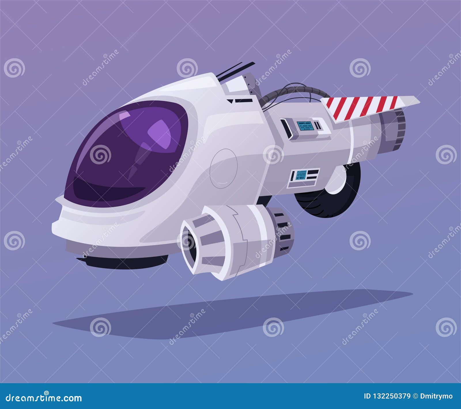 Spaceship in Outer Space. Cartoon Vector Illustration Stock Vector ...