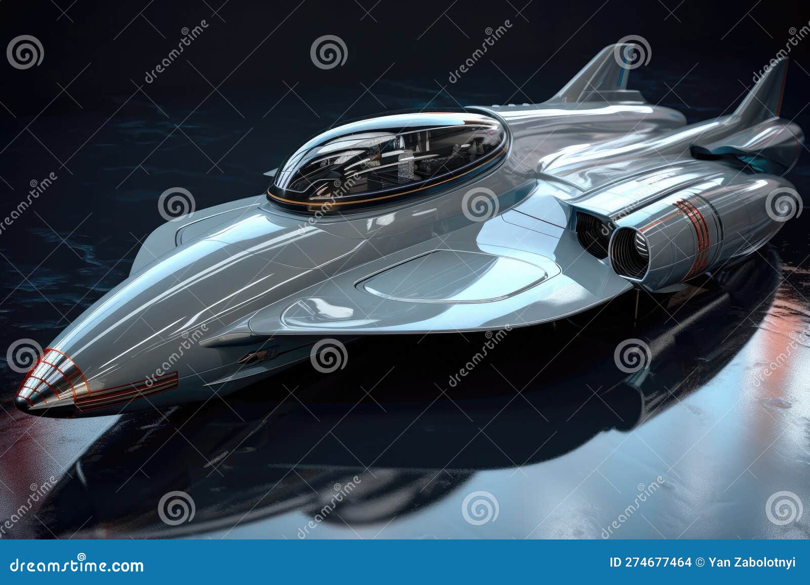 A Spaceship with a Retro. Generative AI Stock Illustration ...