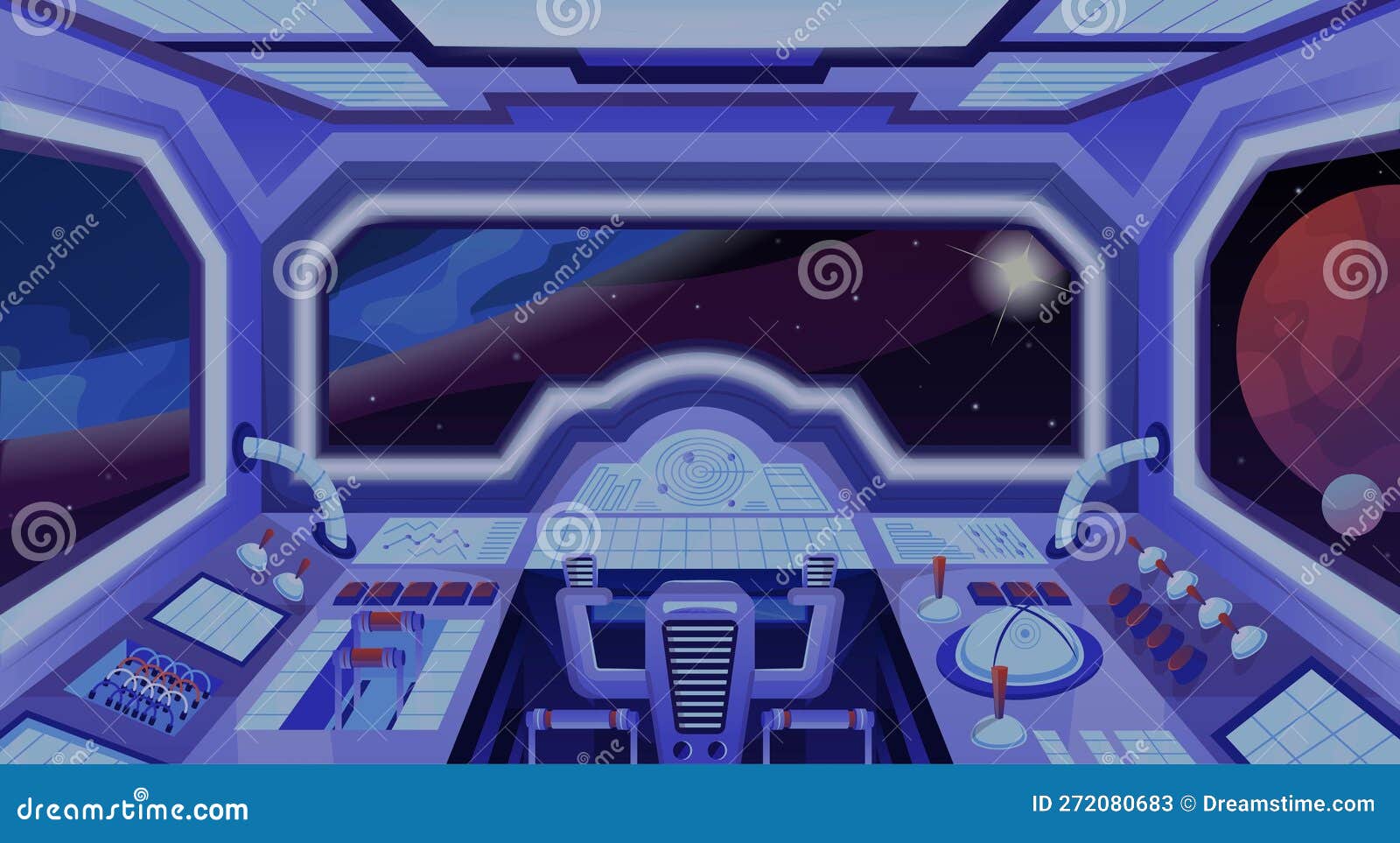 Spaceship or Rocket Interior Stock Vector - Illustration of cabin ...