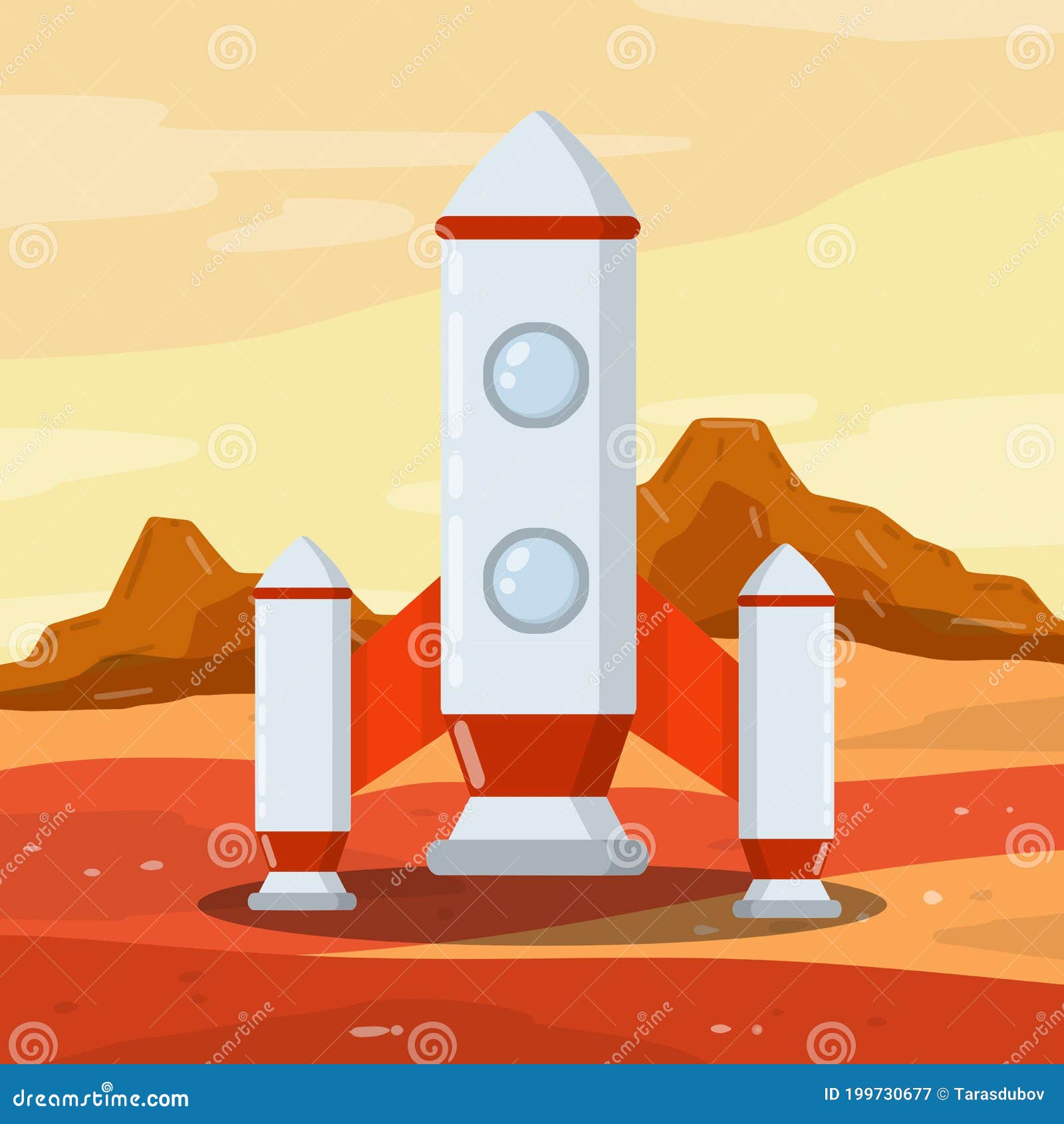Marisan Module. Spaceship, Base, And Living Quarters Vector ...