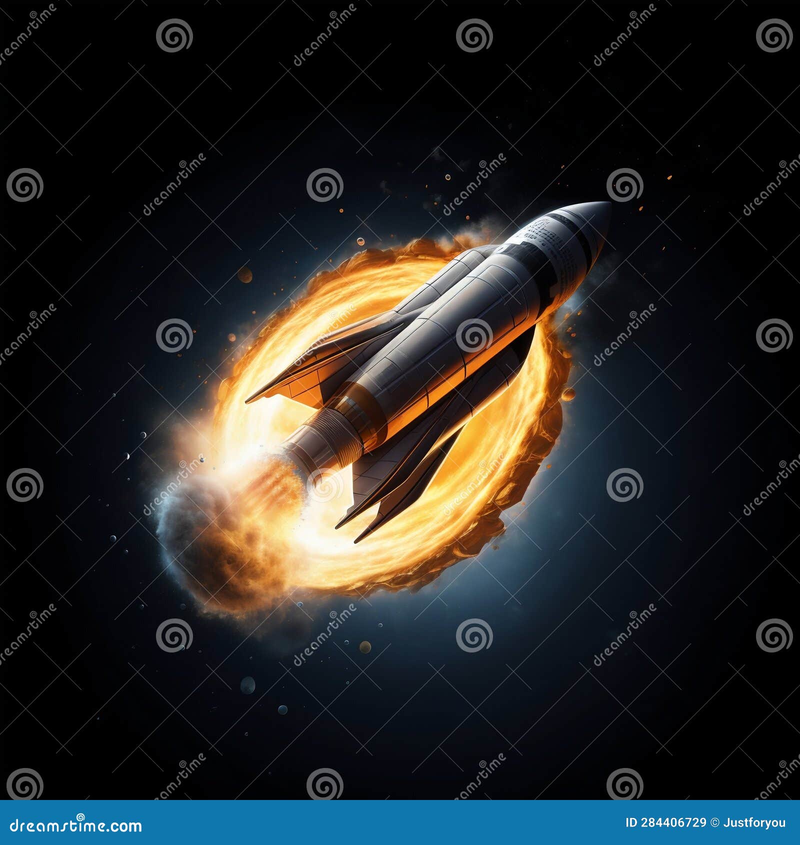 Spaceship Rocket Sinking into a Black Hole. Generative Ai Stock ...