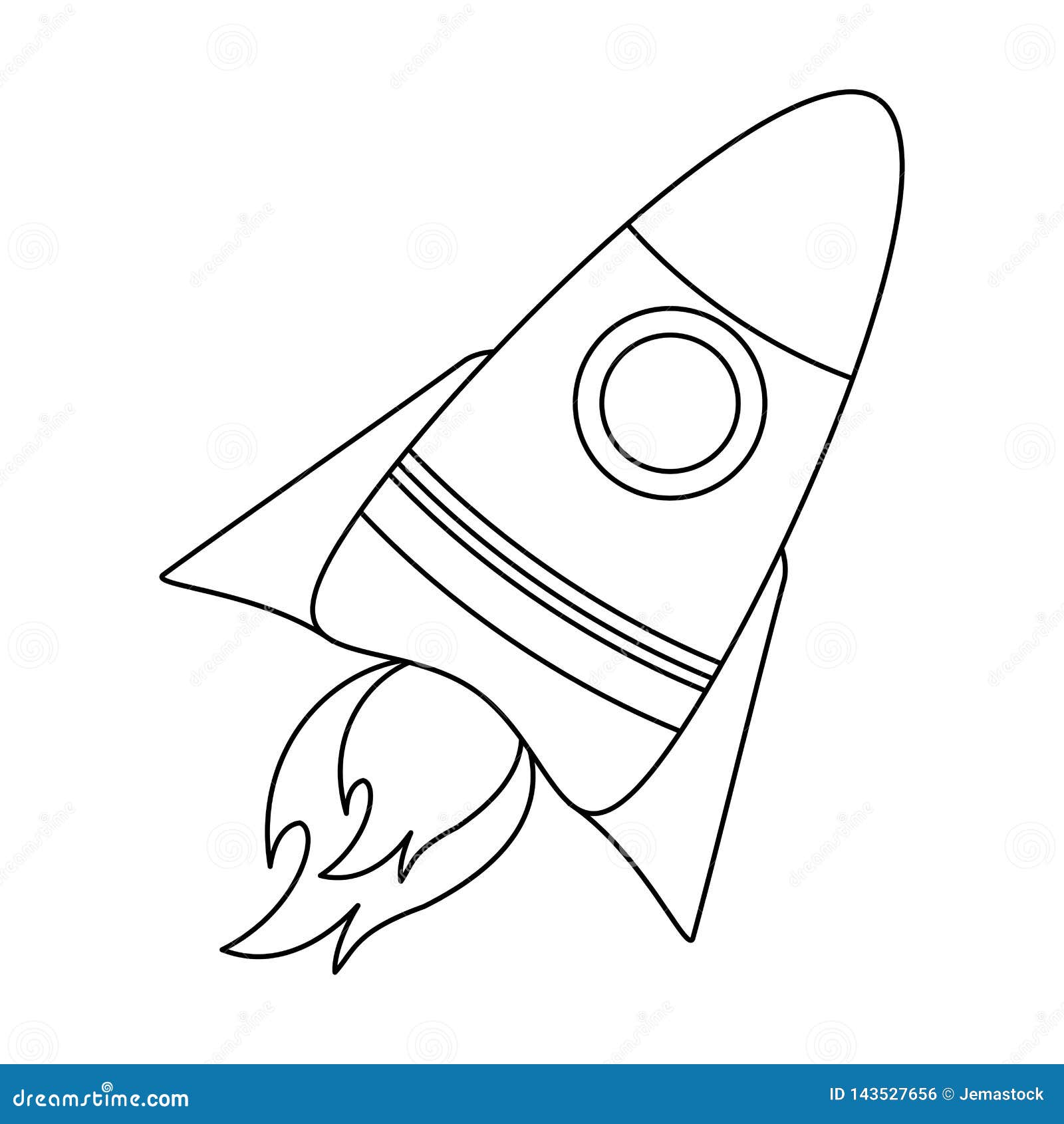 Spaceship Rocket Symbol in Black and White Stock Vector - Illustration ...
