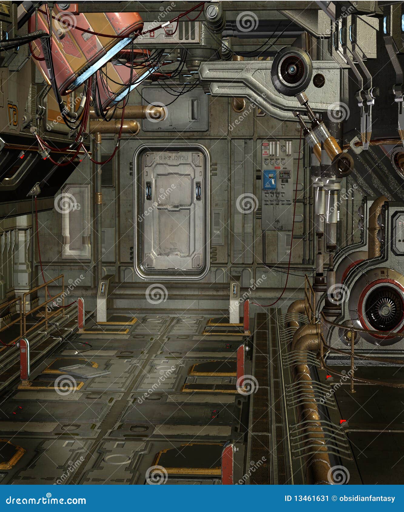 Spaceship room 2 stock illustration. Illustration of dark - 13461631