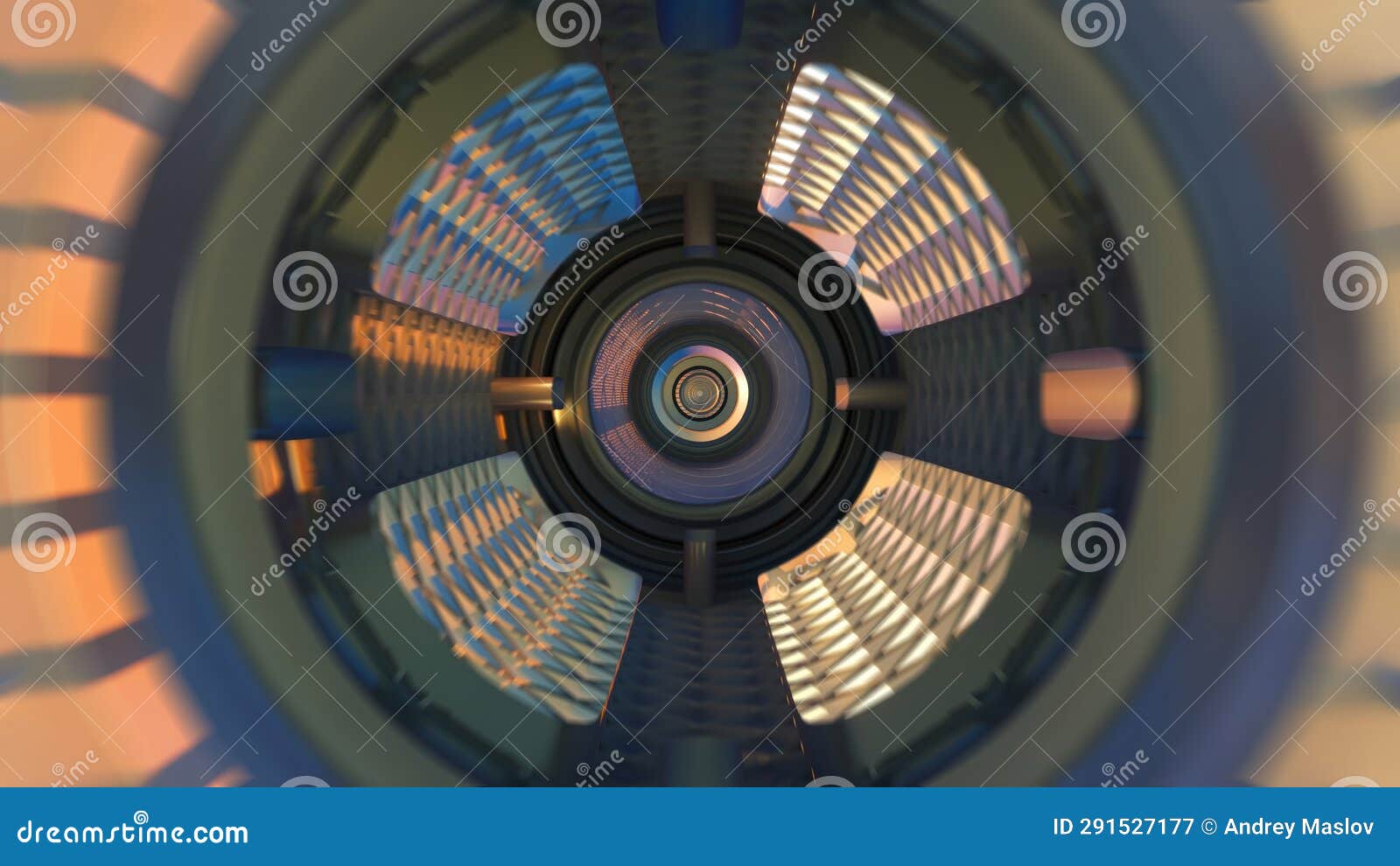 Spaceship or Science Lab Animation Seamless Loop. Sci-Fi Corridor. 3D ...