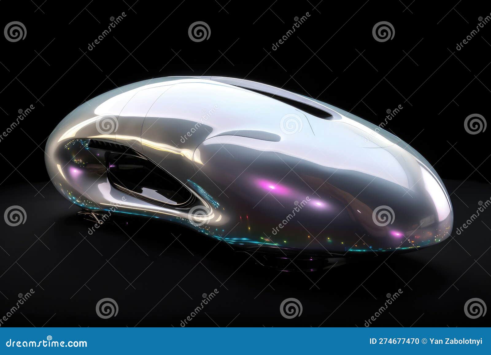 A Spaceship with a Smooth, Curved Design and a Pearlescent Finish ...