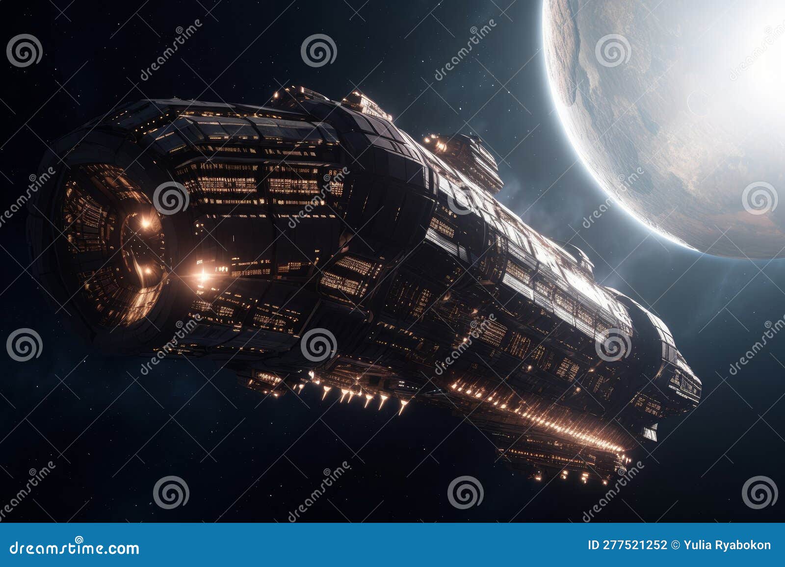 Spaceship Space. Generate Ai Stock Illustration - Illustration of space ...