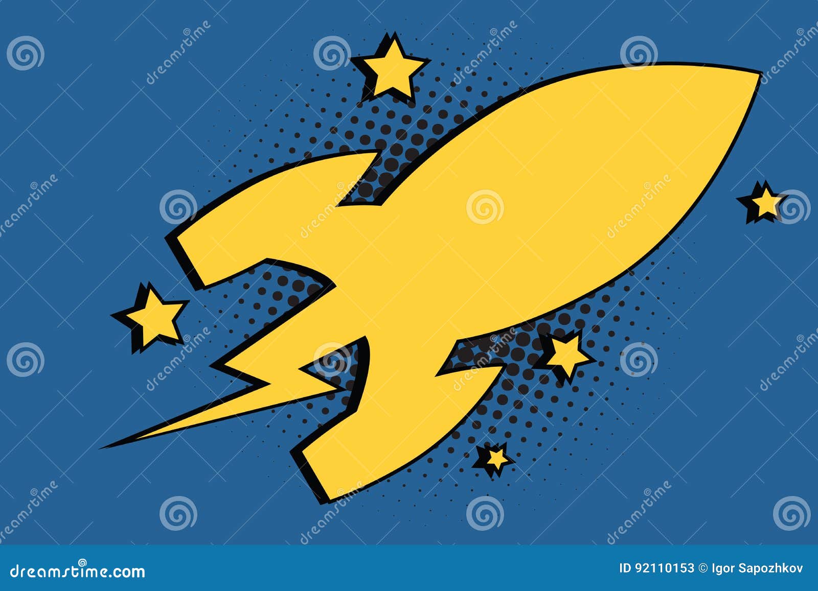 Retro Cartoon Rocket