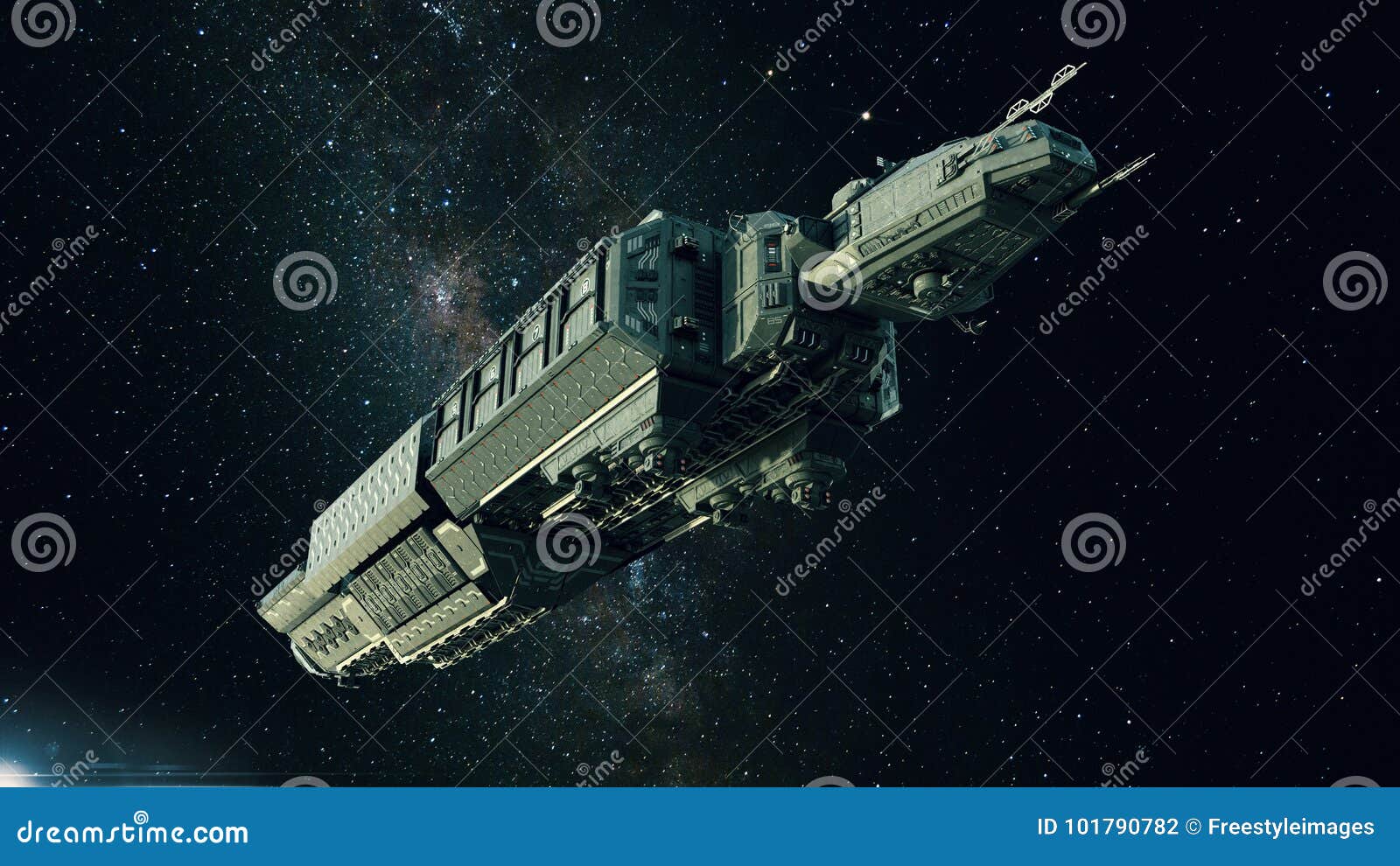 Spaceship in Space, Spacecraft Flying through the Universe Stock ... Spaceship in Space, Spacecraft Flying through the Universe Stock ...
