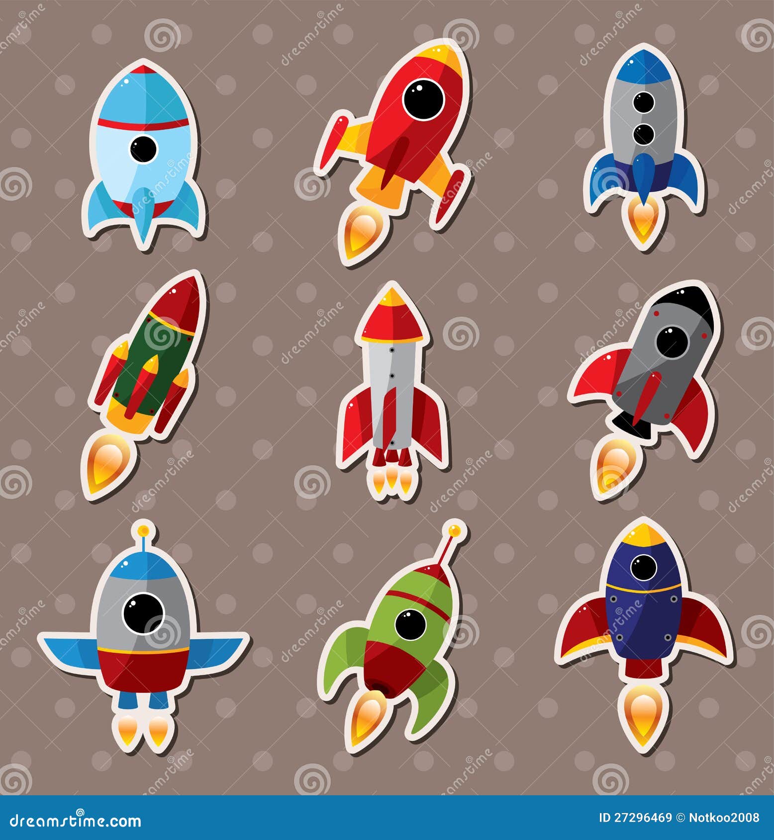 Spaceship stickers stock vector. Illustration of collection - 27296469
