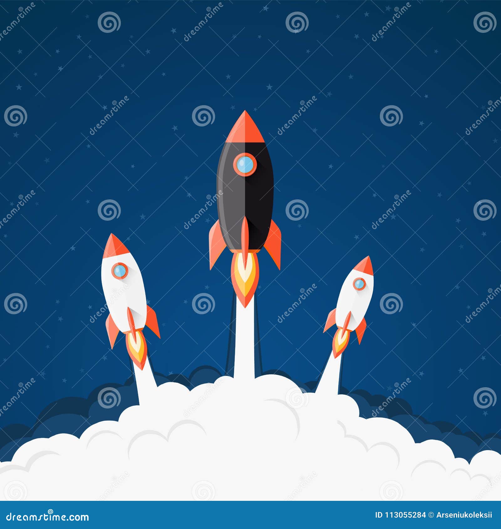 Spaceship Take-off Illustration Stock Vector - Illustration of ...