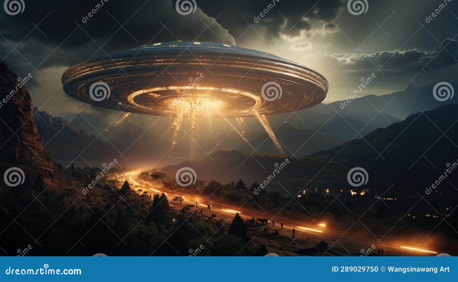 Spaceship Taking Off from Earth Heading for Mars Stock Illustration ...
