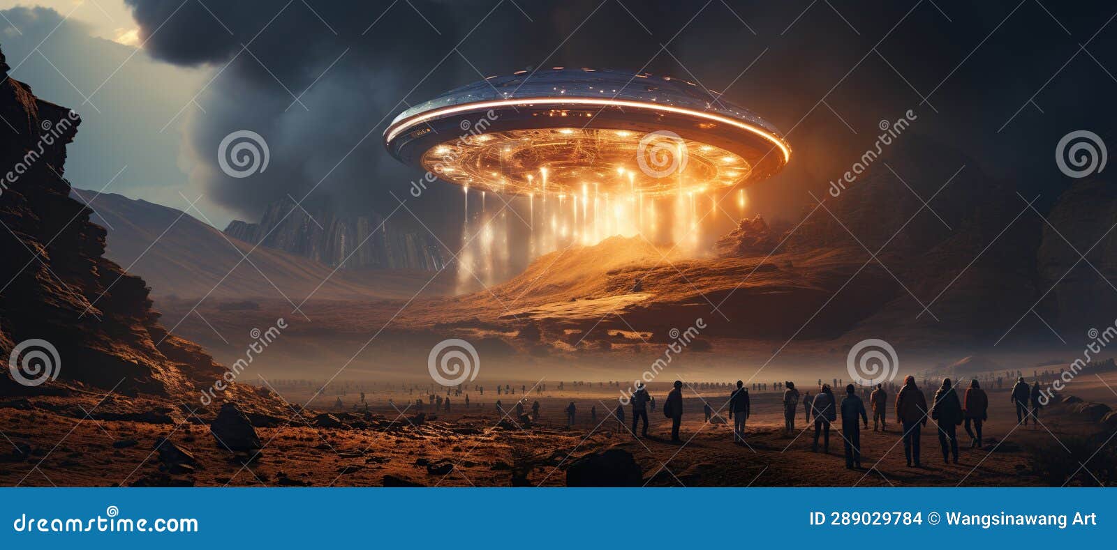 Spaceship Taking Off from Earth Heading for Mars Stock Illustration ...